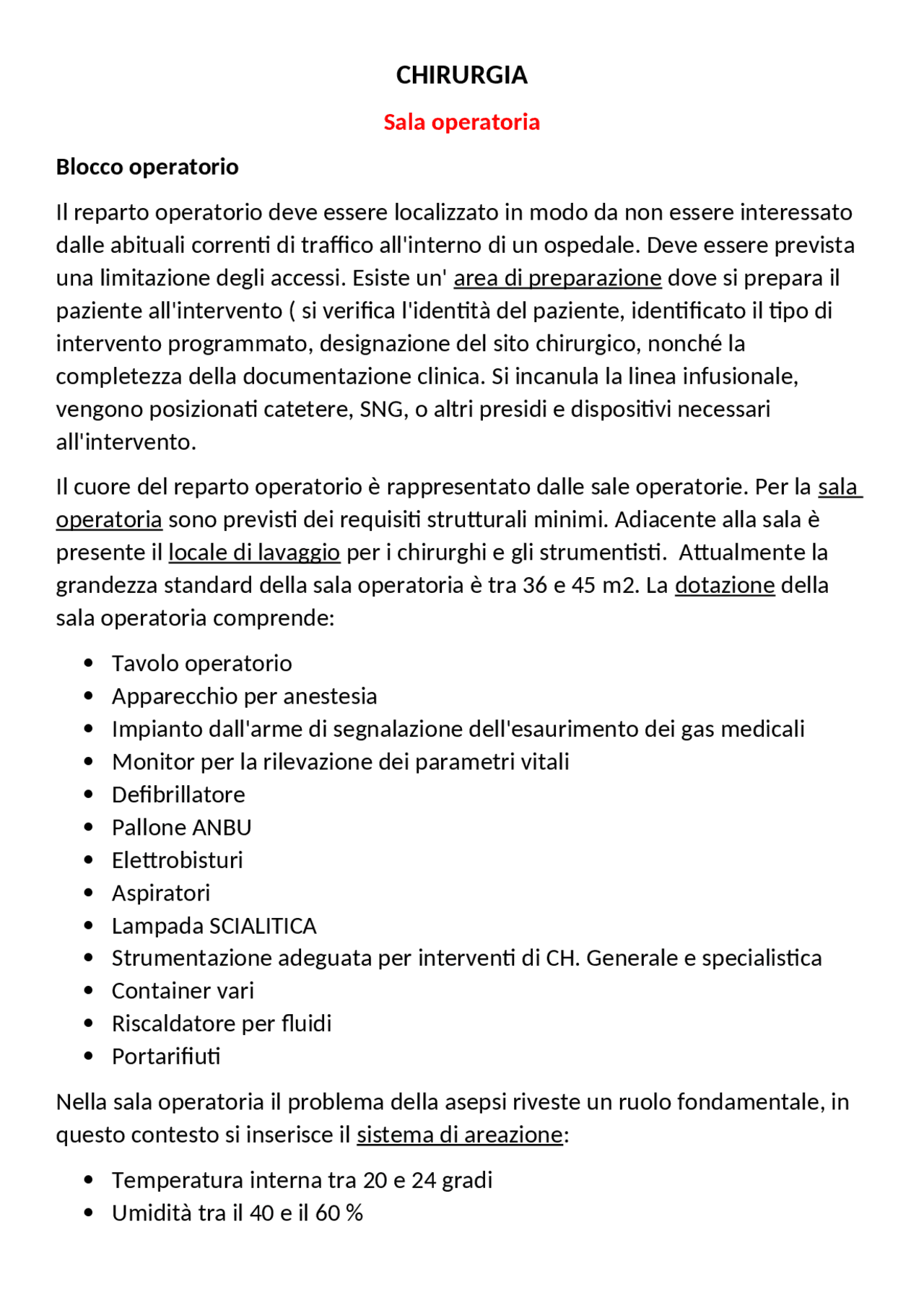 Chirurgia E Infermieristica Docsity
