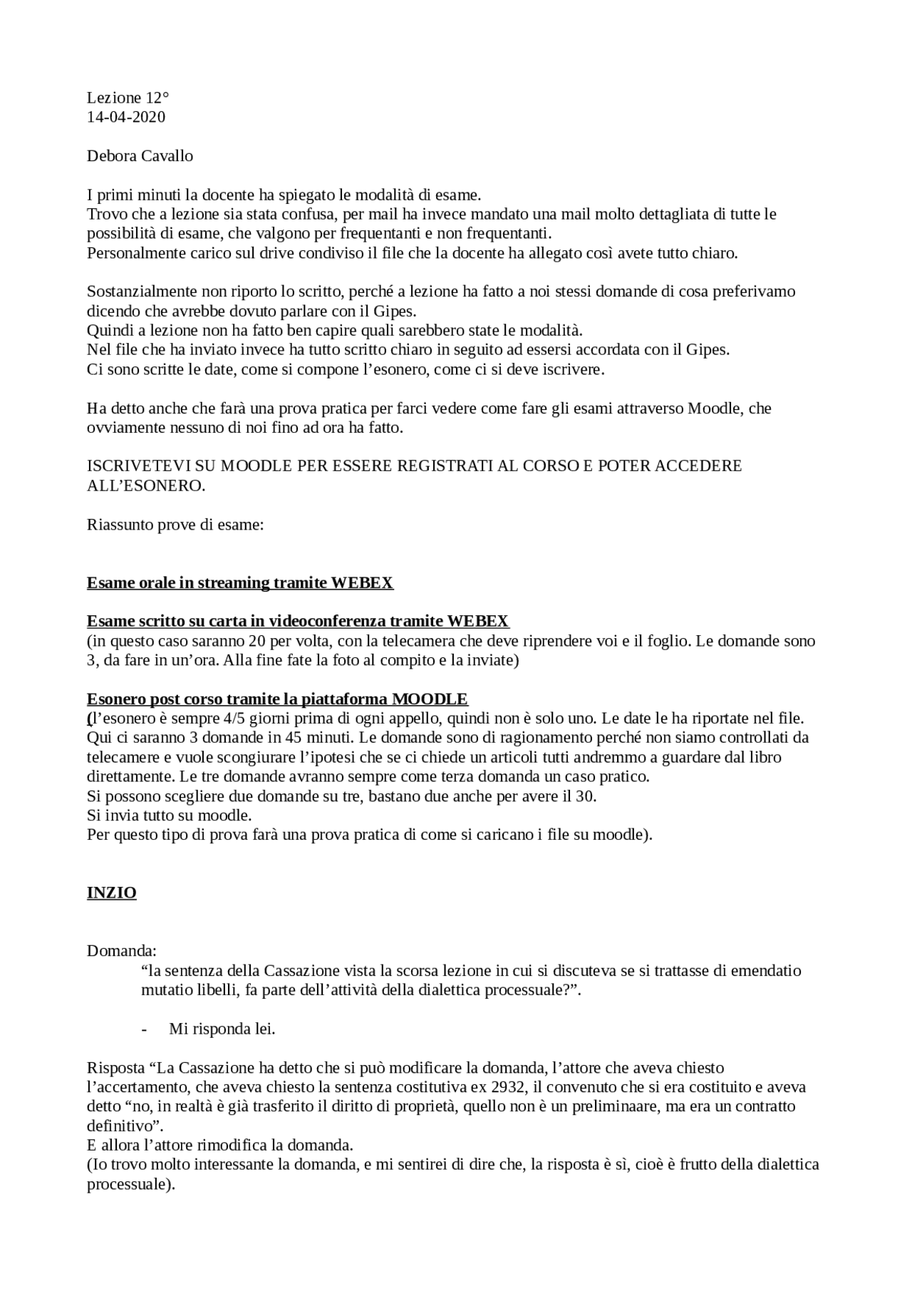 Procedura Civile Appunti Docsity