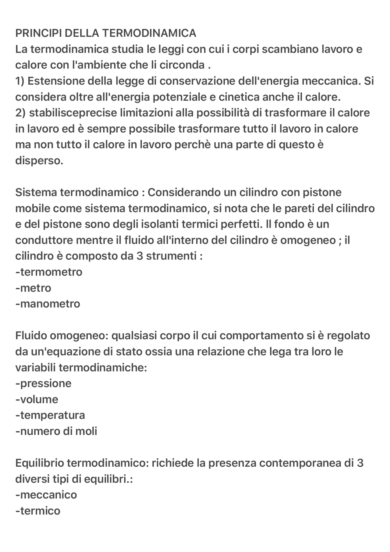 Principi Termodinamica Docsity