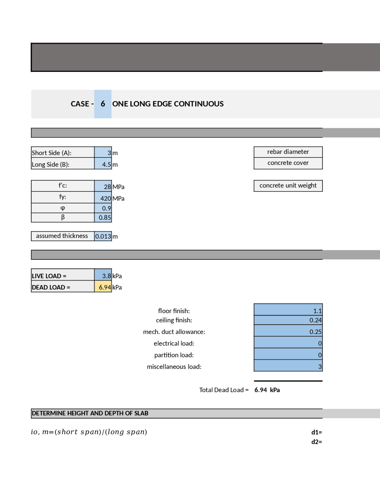 RC BUILDING DESIGN SPREADSHEET - Docsity