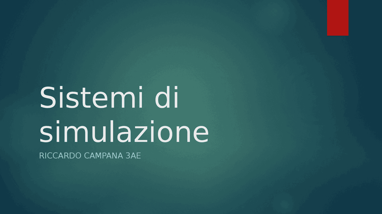 Sistemi di simulazione - Docsity