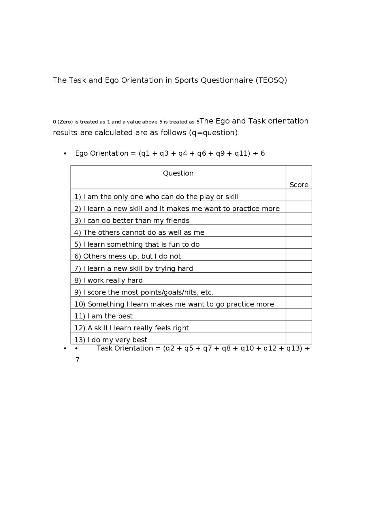 Task and ego test. Test de aptitud del ego | Exámenes de Psicología ...