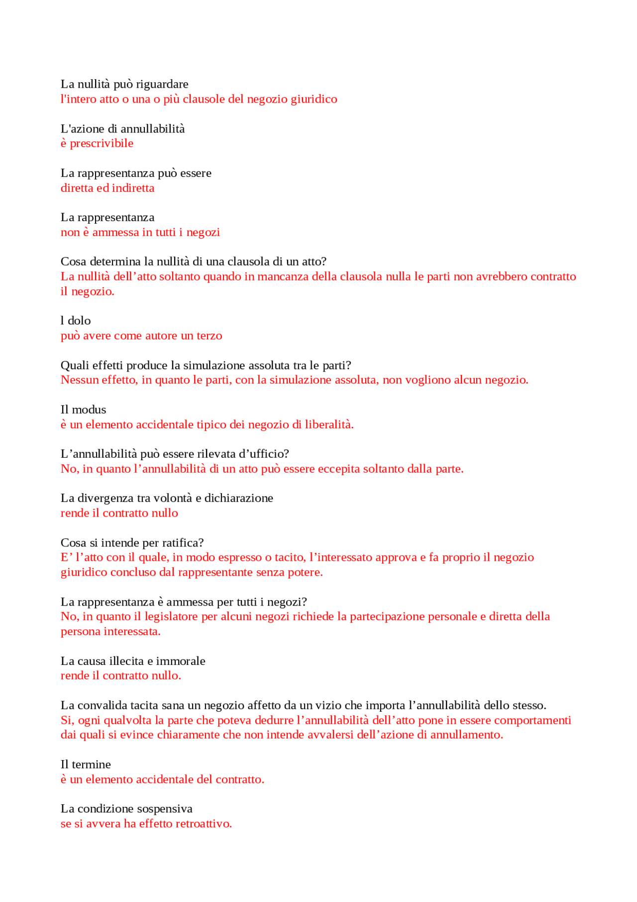 Test Di Diritto Privato Con Risposte Lmg01 Unicusano Docsity