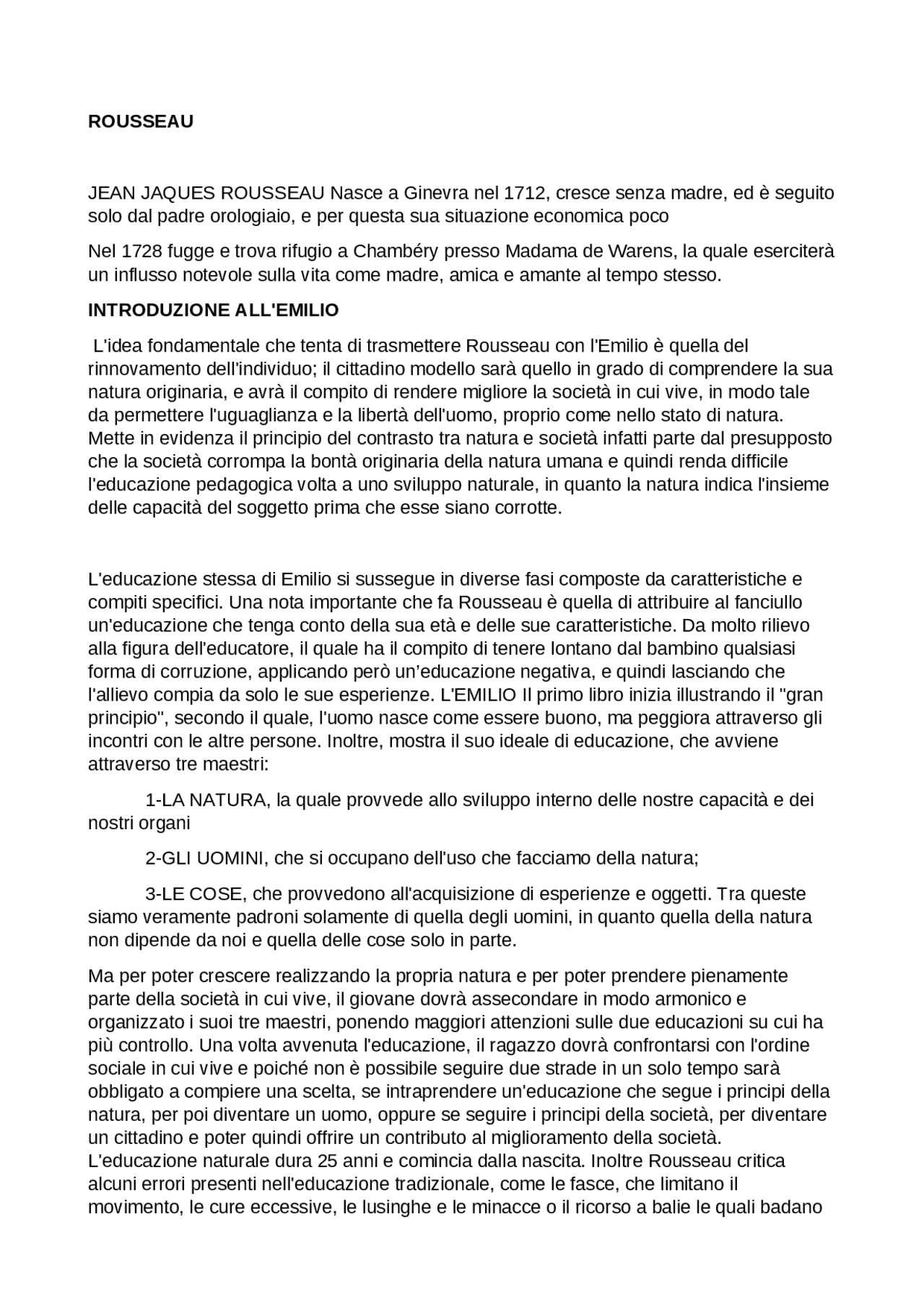 Lemilio Di Rousseau Docsity