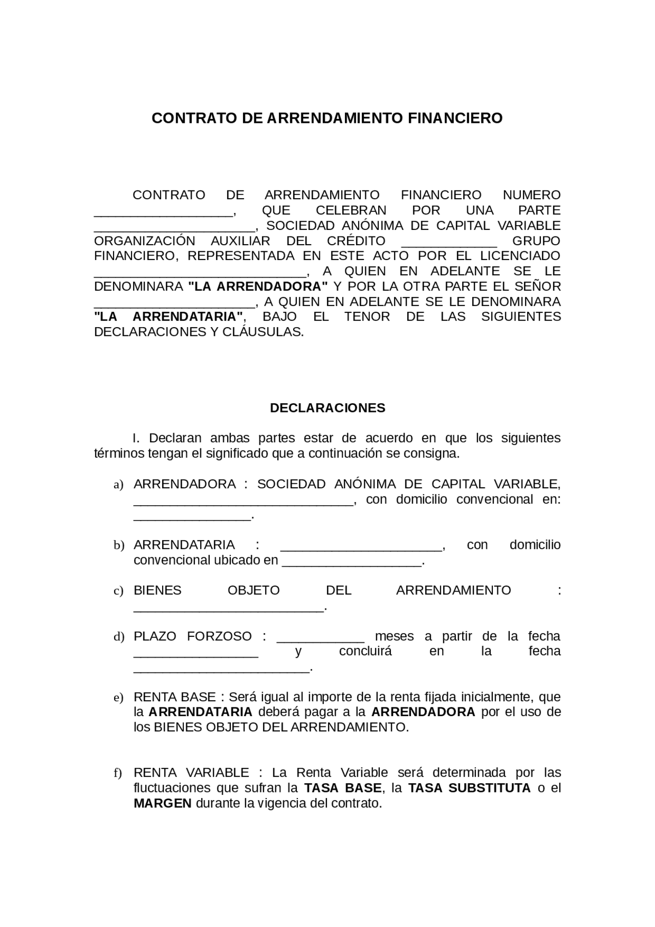 Ejemplo Contrato Arrendamiento Docsity