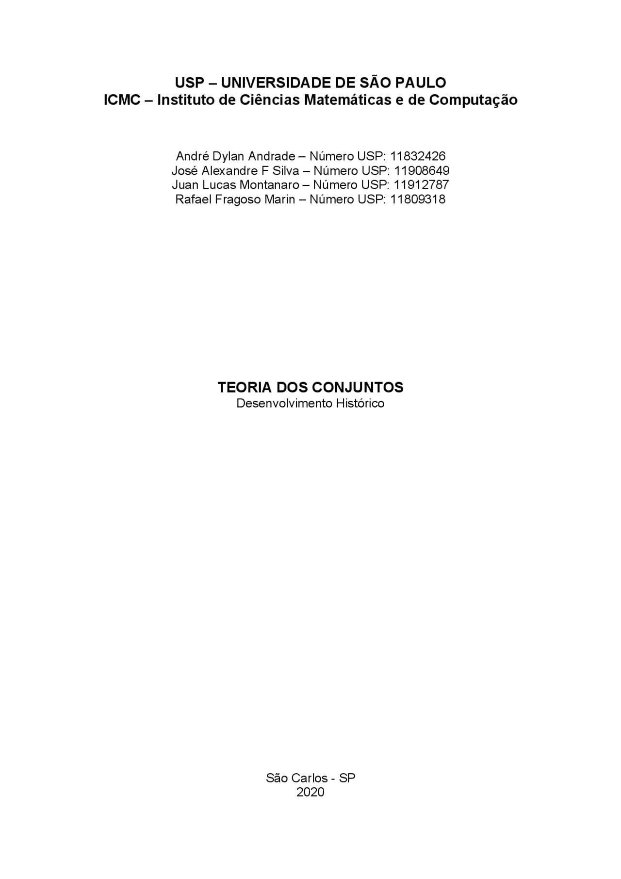 Teoria Dos Conjuntos Historia Docsity