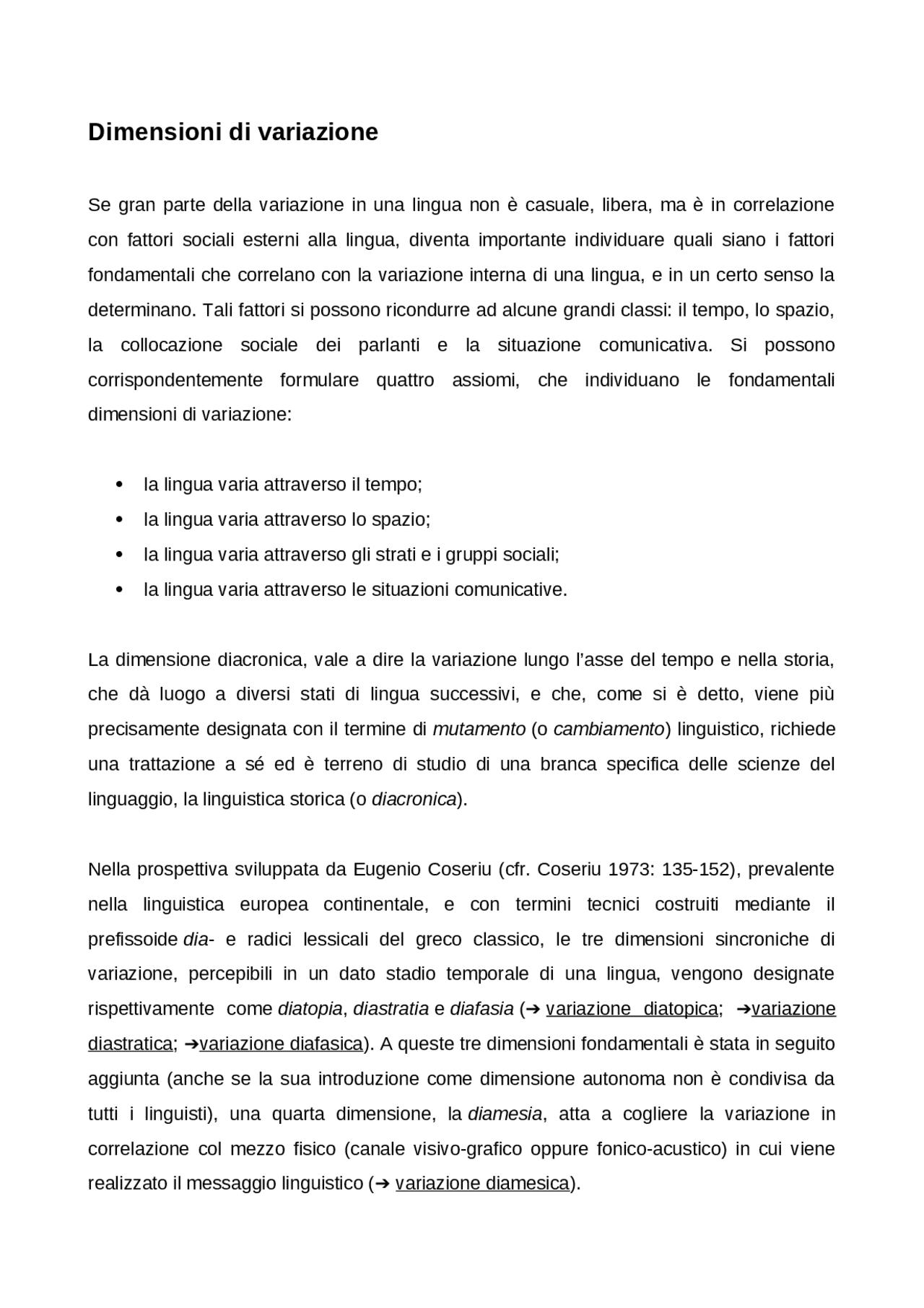 Appunti Di Sociolinguistica Dimensioni Delle Variazioni Docsity