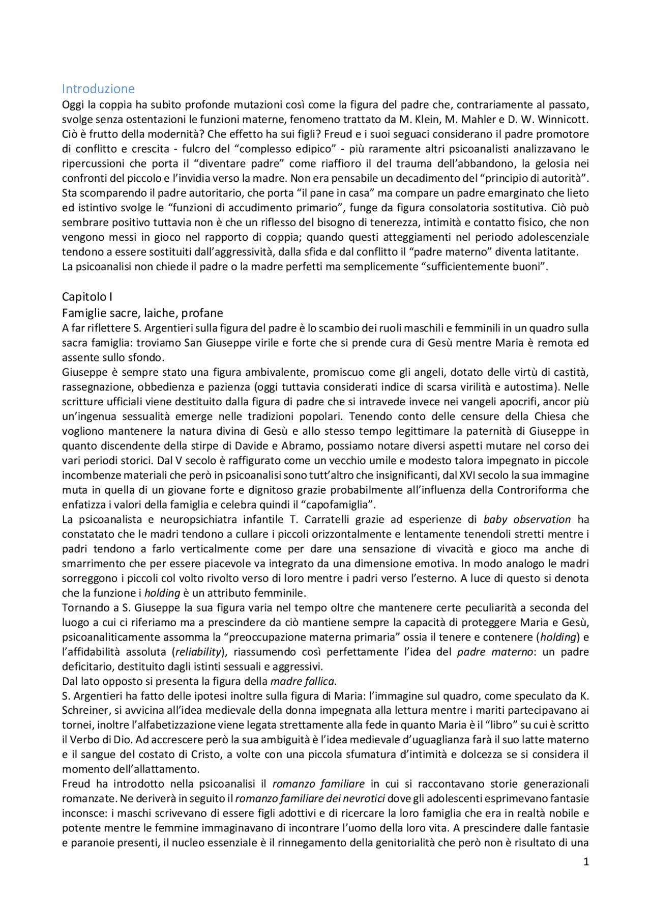 Il Padre Materno Simona Argentieri Docsity