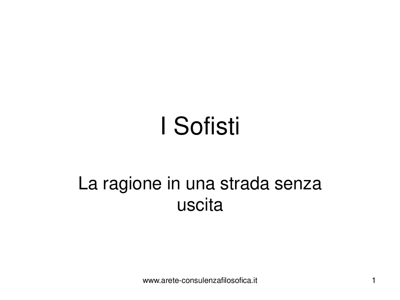 I sofisti: il pensiero filosofico - Docsity