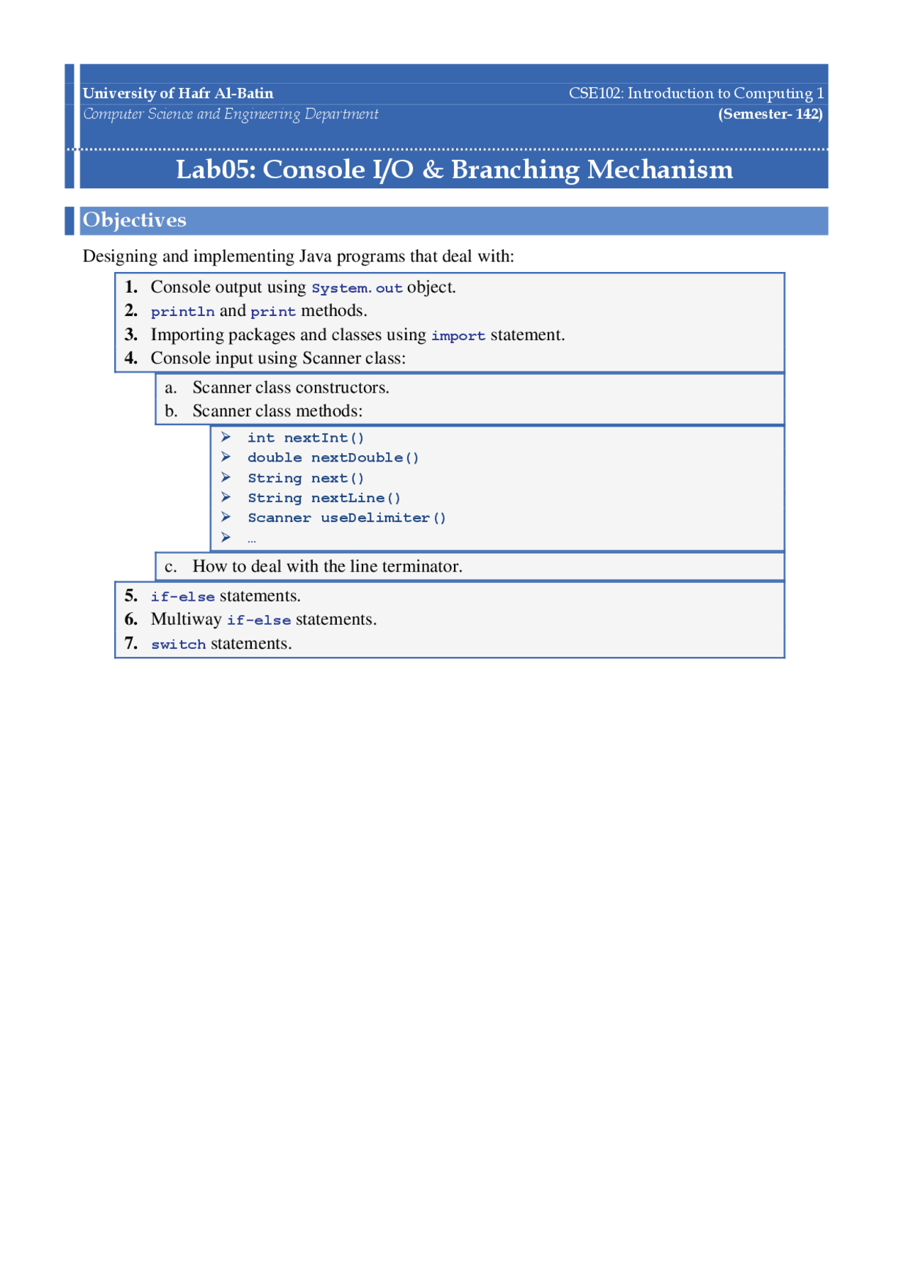 Introduction to java programming - Docsity
