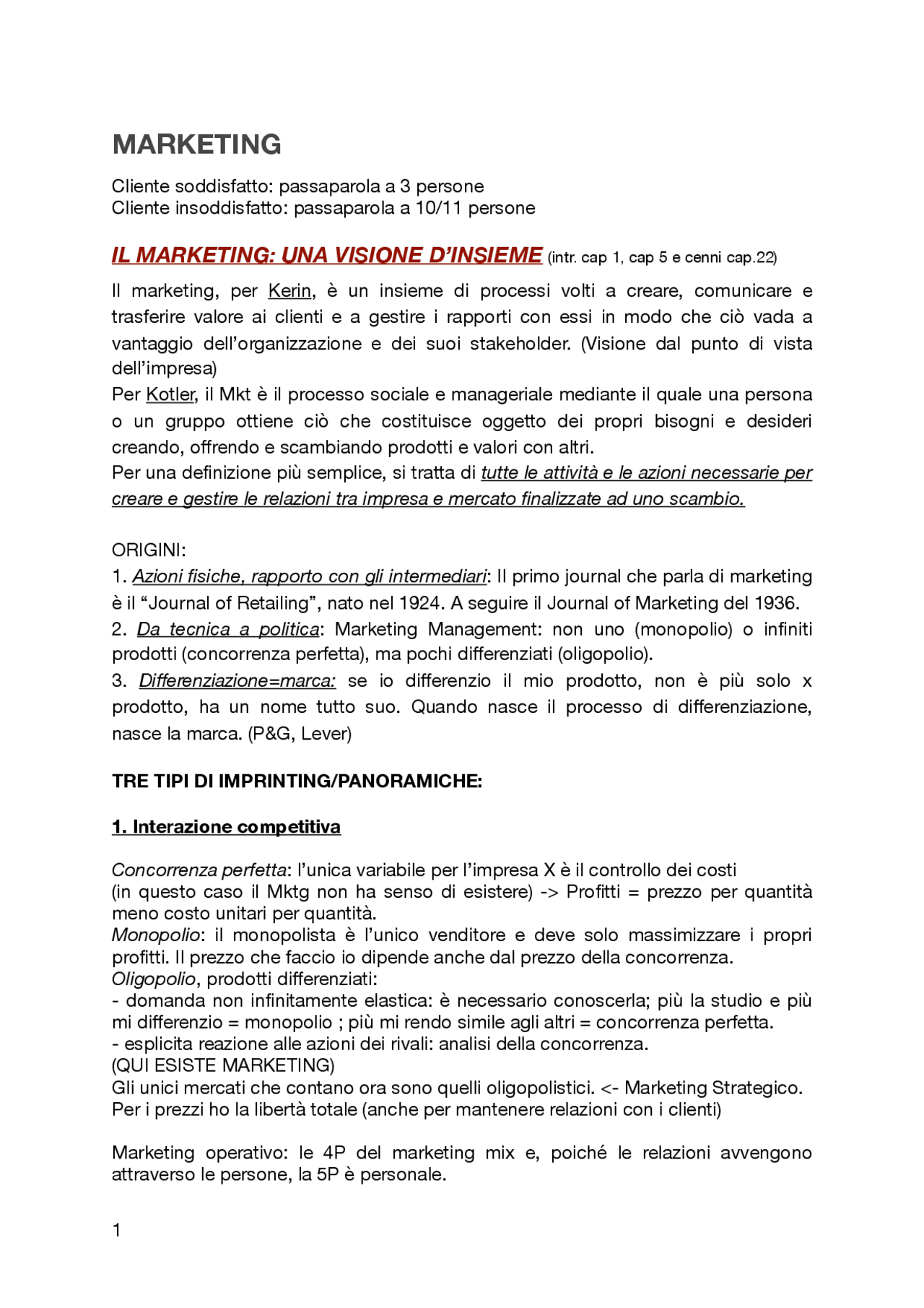 Marketing Iulm Prof Pellegrini 2020 Docsity