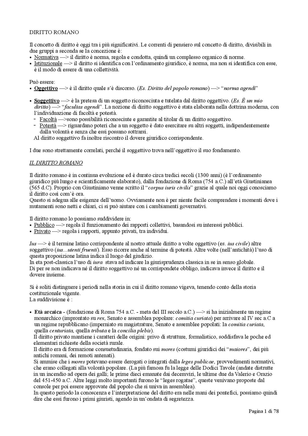 Riassunti Di Diritto Romano Docsity