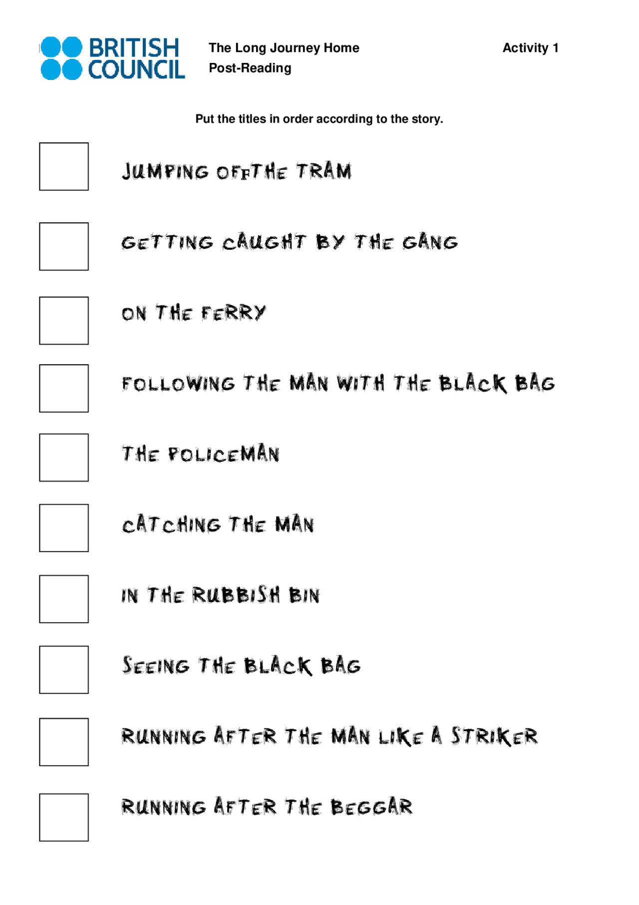 The long journey - Story - Docsity