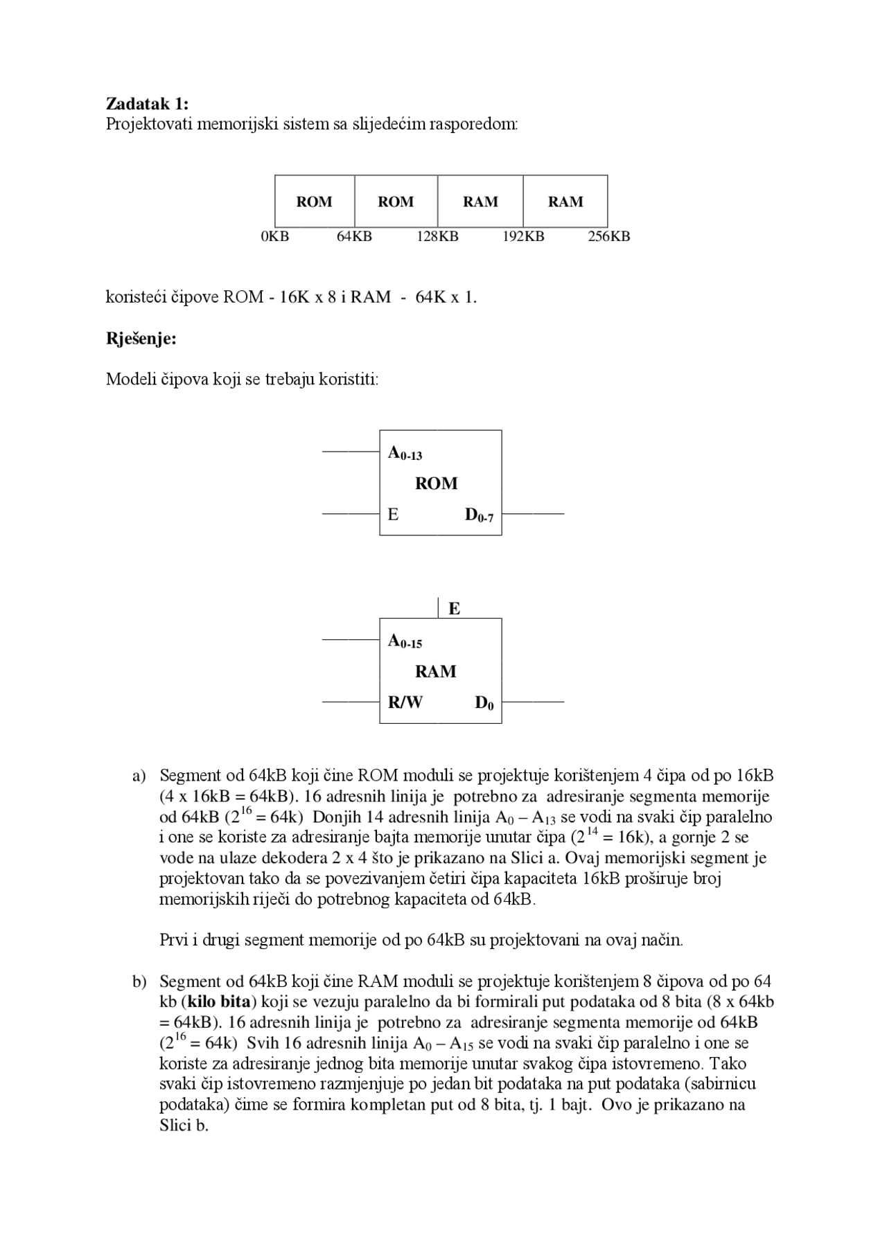 Projektovanje Memorije Vežbe Predlog Kompjuterske Tehnologije Docsity