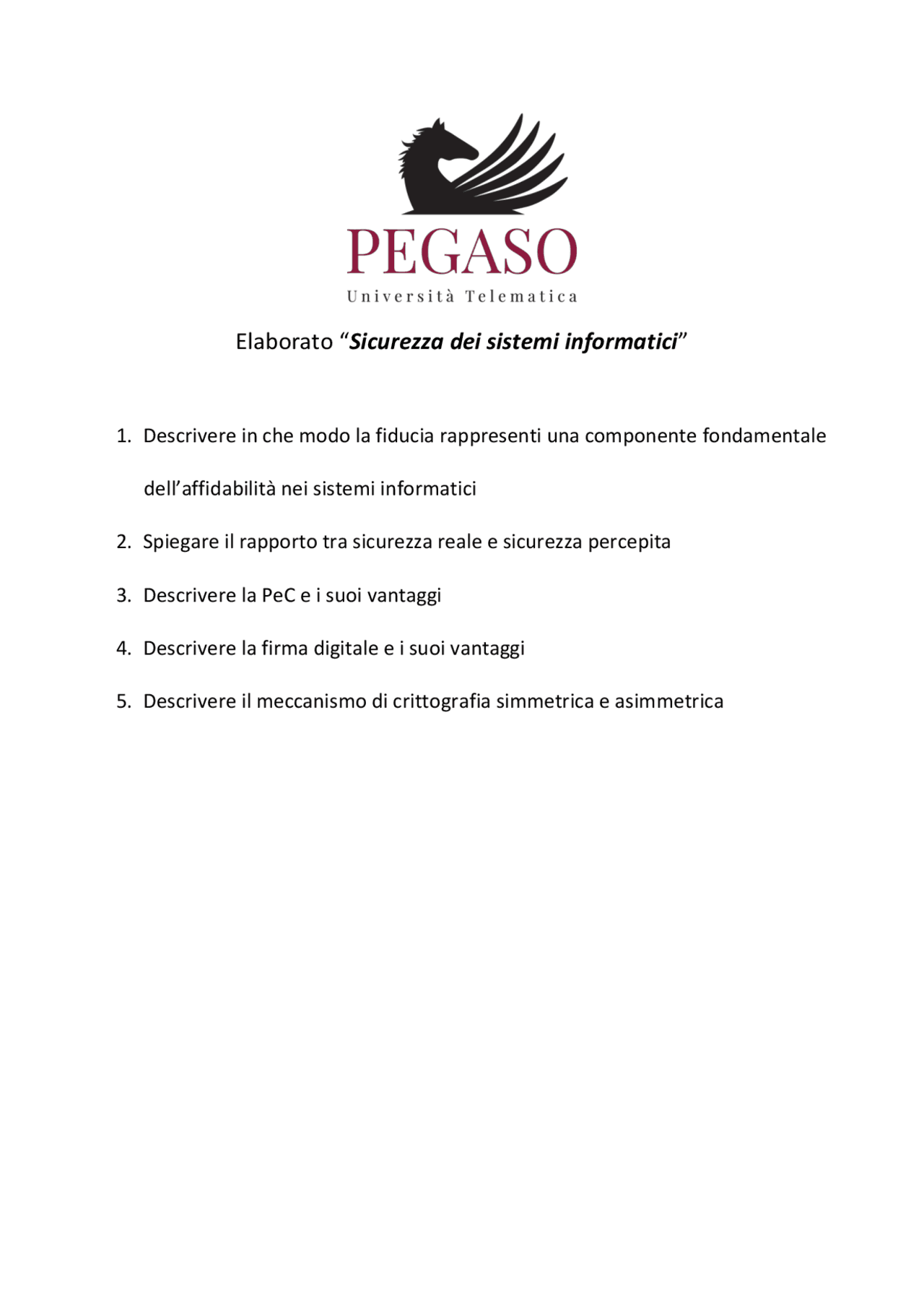 Elaborato “Sicurezza dei sistemi informatici” LM-26 Pegaso - Docsity