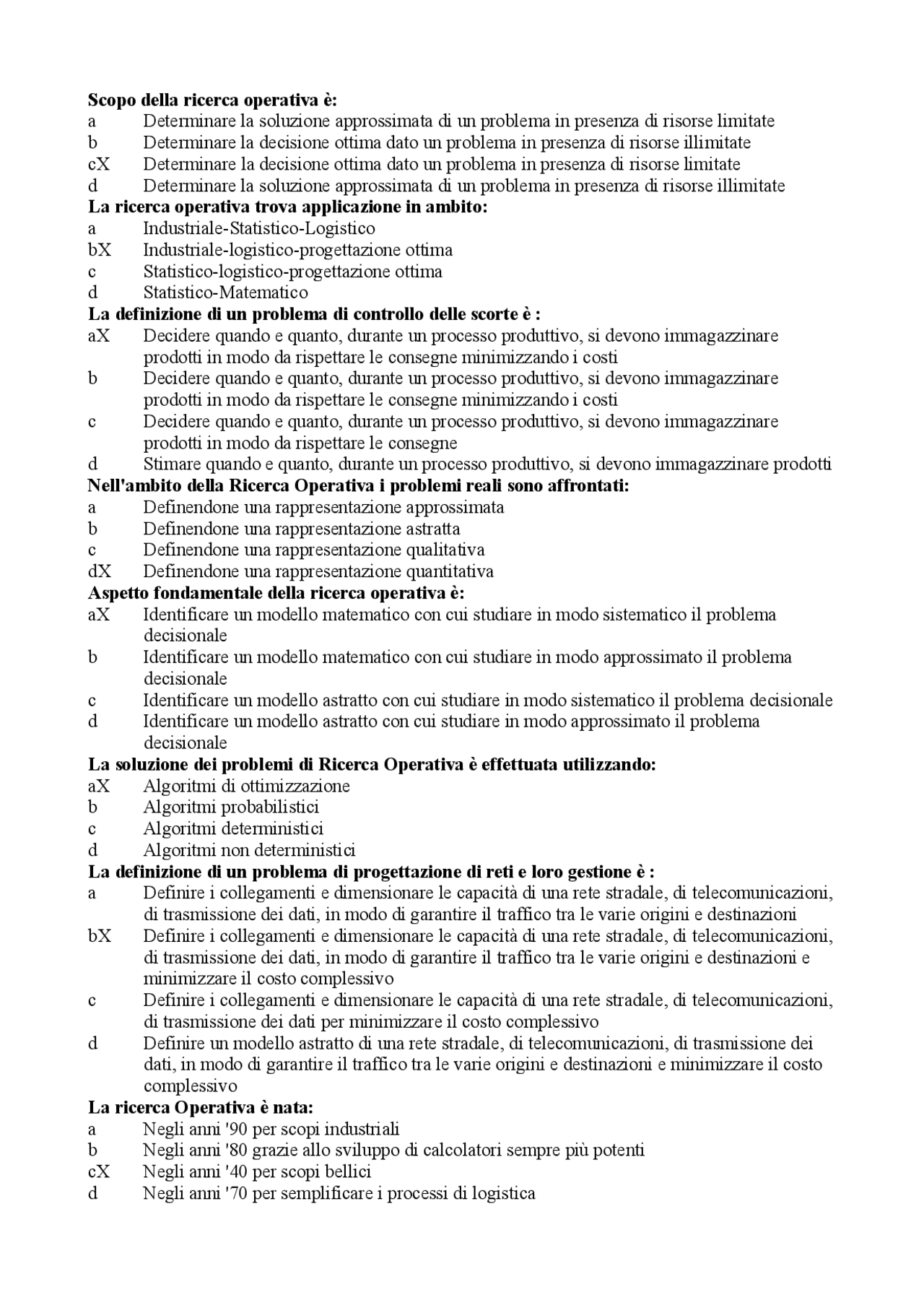 Ricerca Operativa Ict Docsity