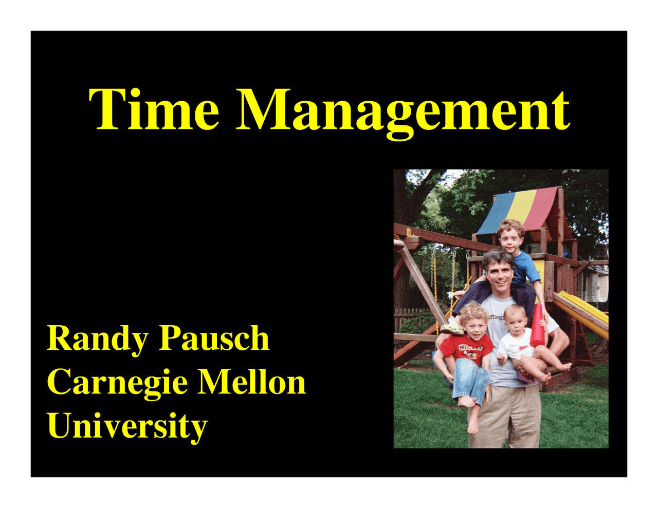 Time Management by Randy Pausch - Docsity
