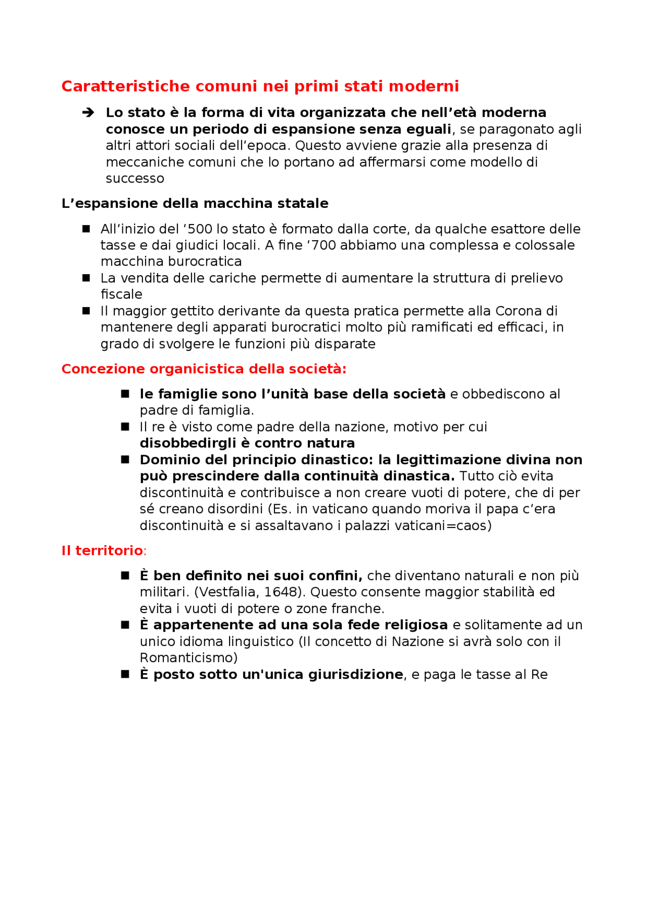 Storia Dello Stato Moderno Docsity