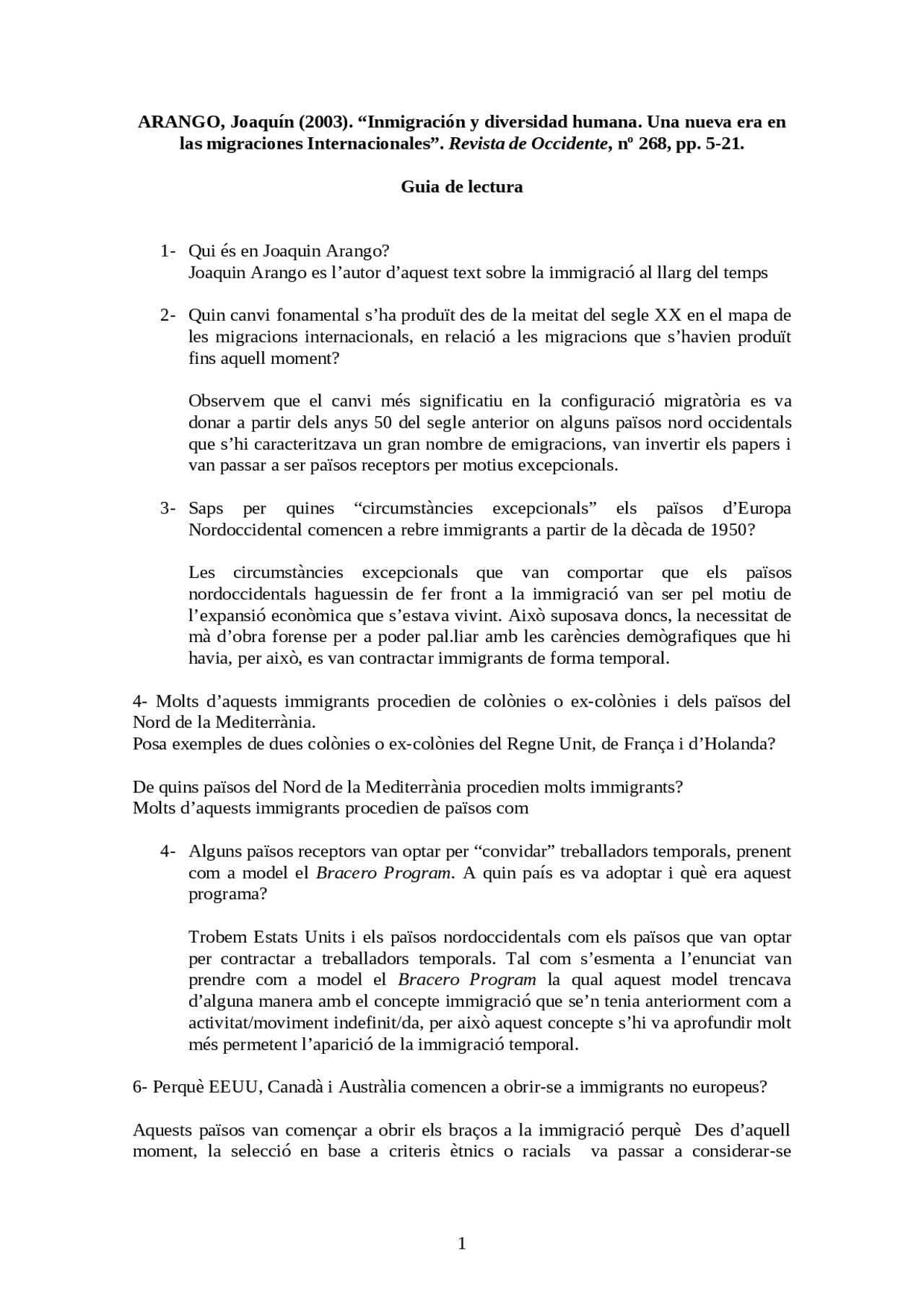 Lectura Población Evolució Societats Humanes Docsity