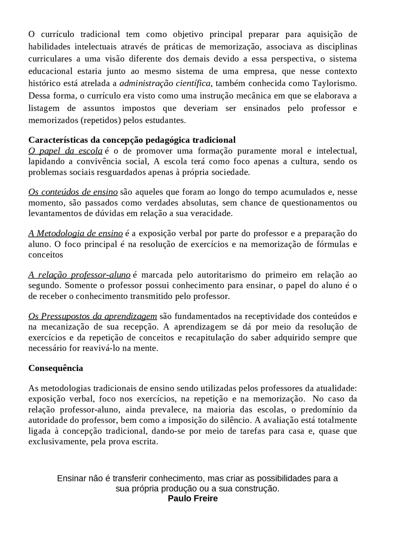 Currículo tradicional - Docsity