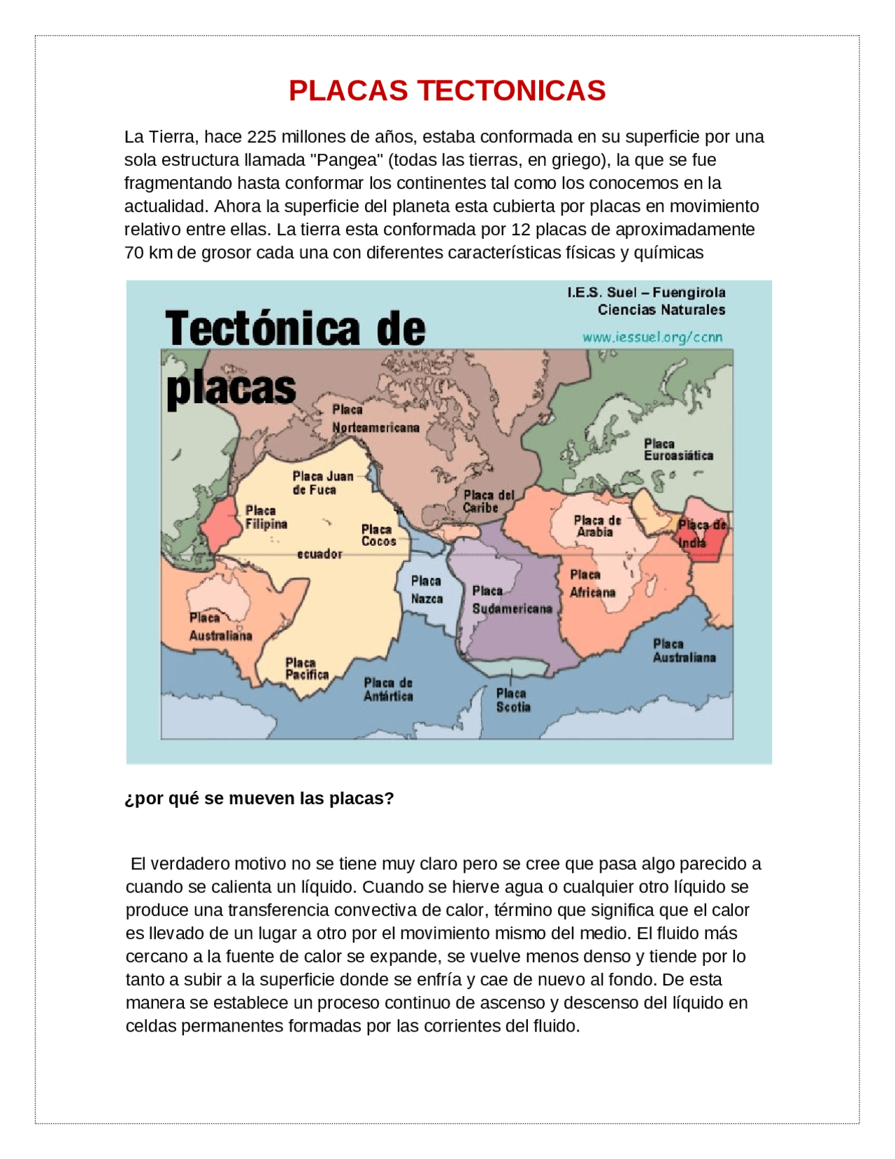 Tema De Expocision De Placas Tectonicas Docsity