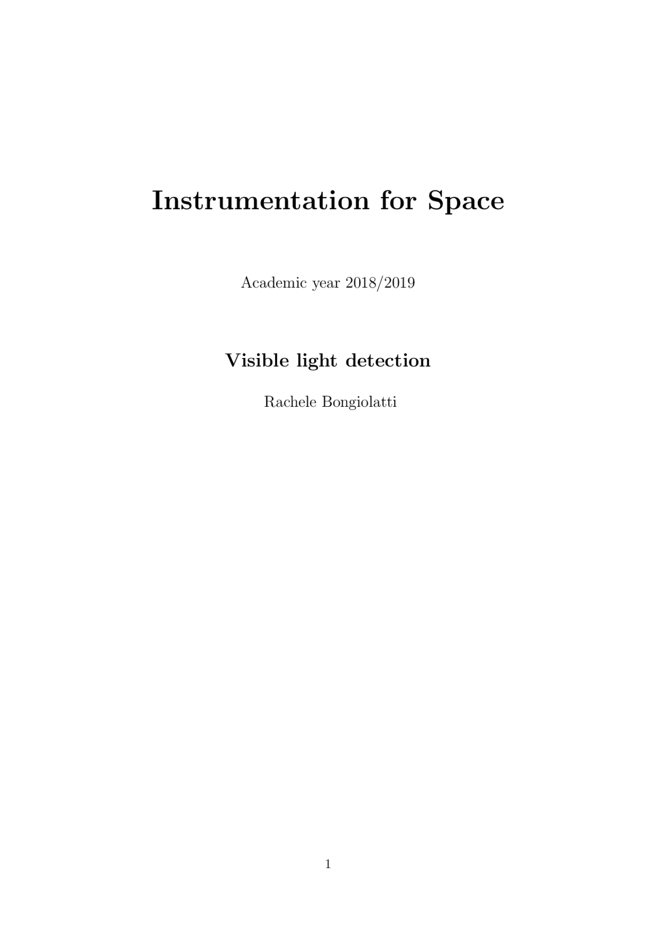 Instrumentation For Space Docsity