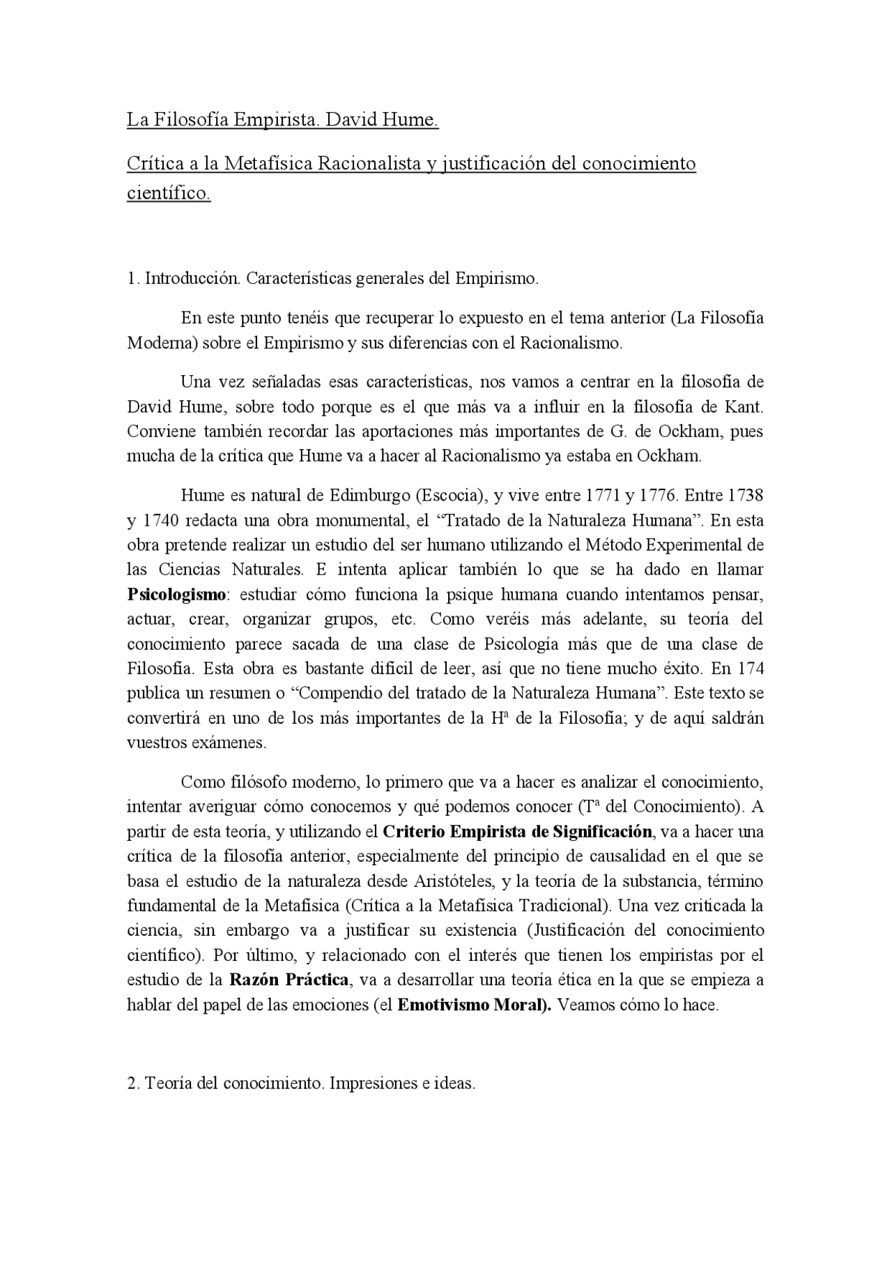 La Filosofía Empirista apuntes - Docsity