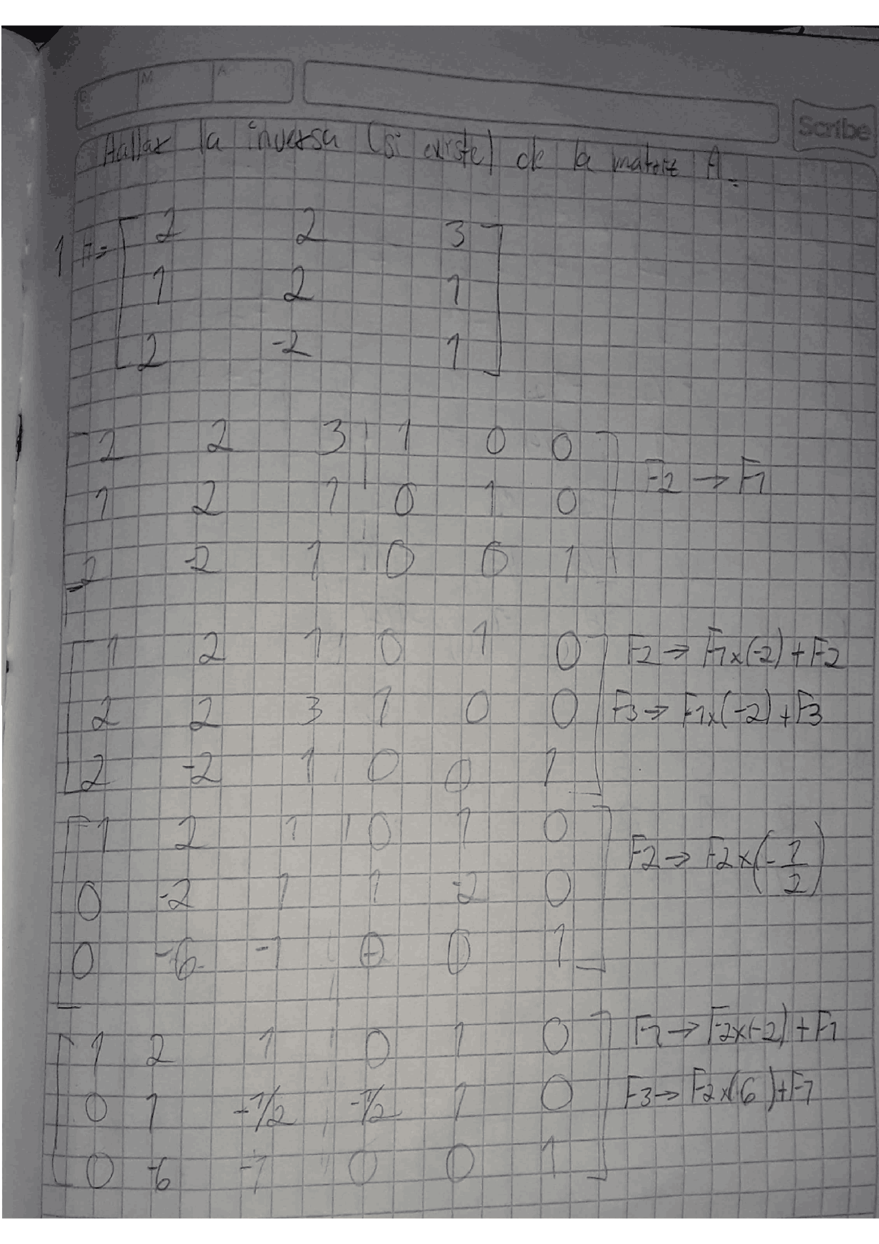 Matriz invertida y ejercicios propuestos - Docsity