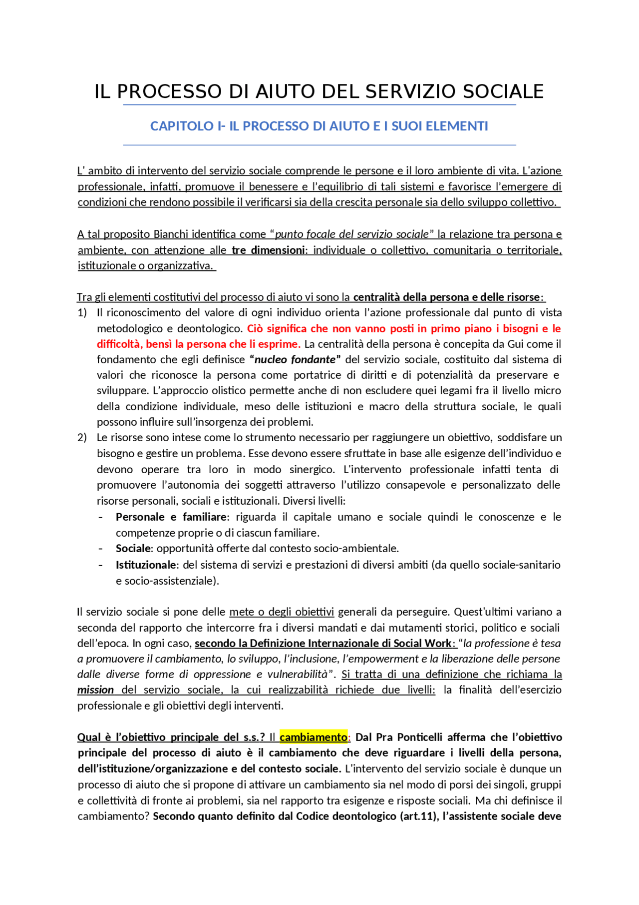 Riassunto Il Processo Di Aiuto Docsity