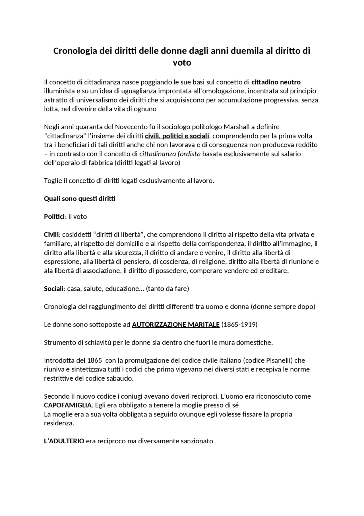 Diritti Delle Donne Nel Mondo Docsity