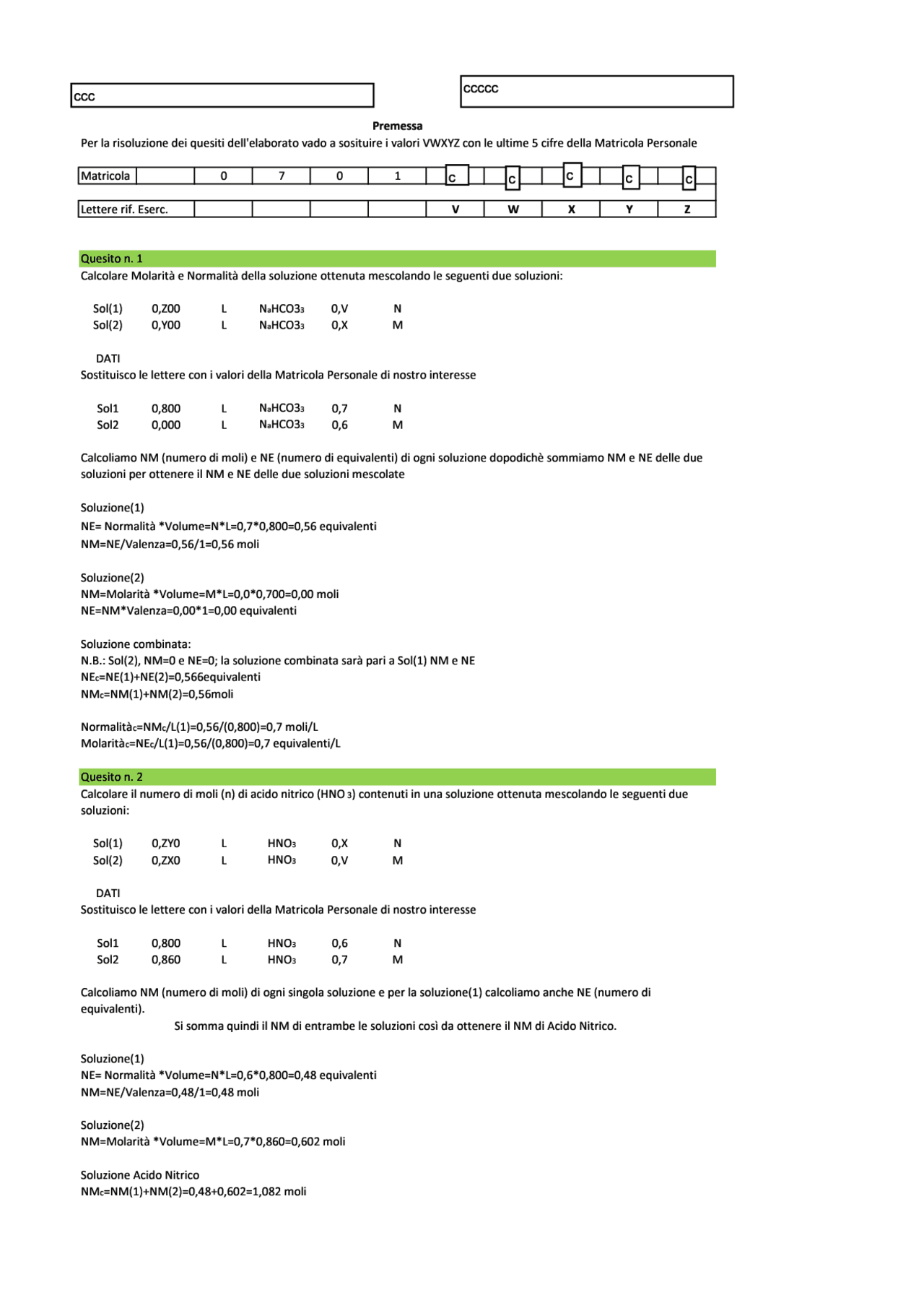 Ingegneria Ambientaleelaborato 1 K Docsity