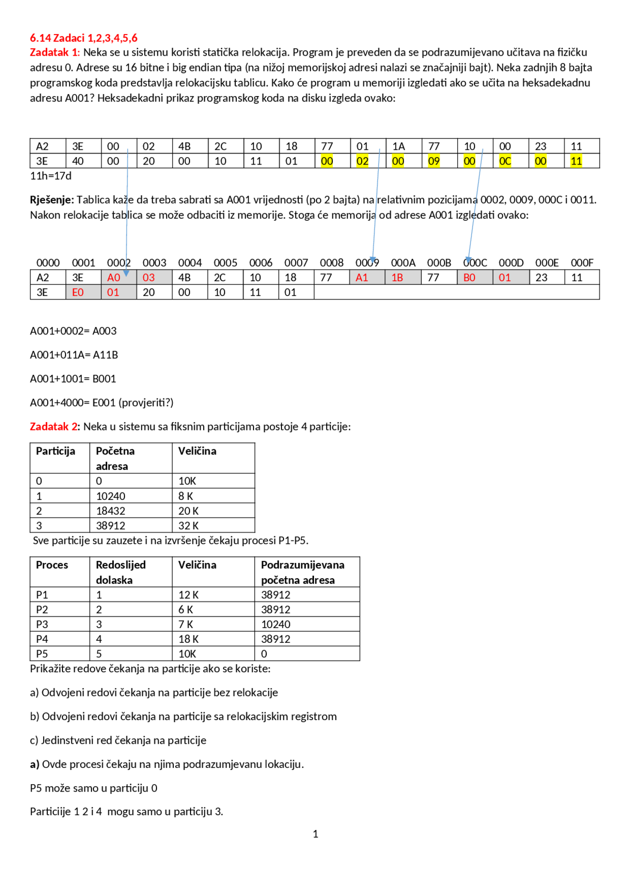 Vjezba Alokacije I Particije Vežbe Predlog Programiranje Docsity