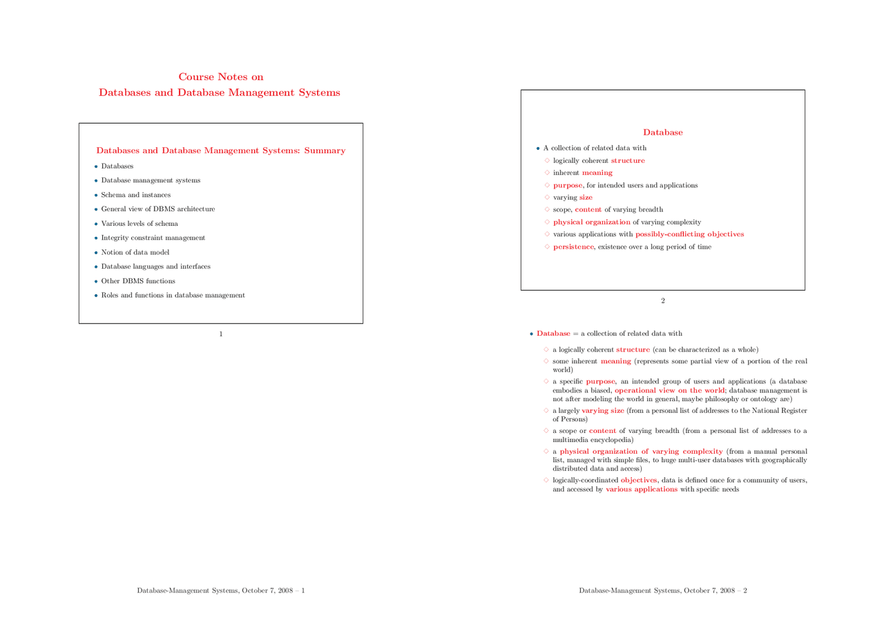 Database Management System Docsity