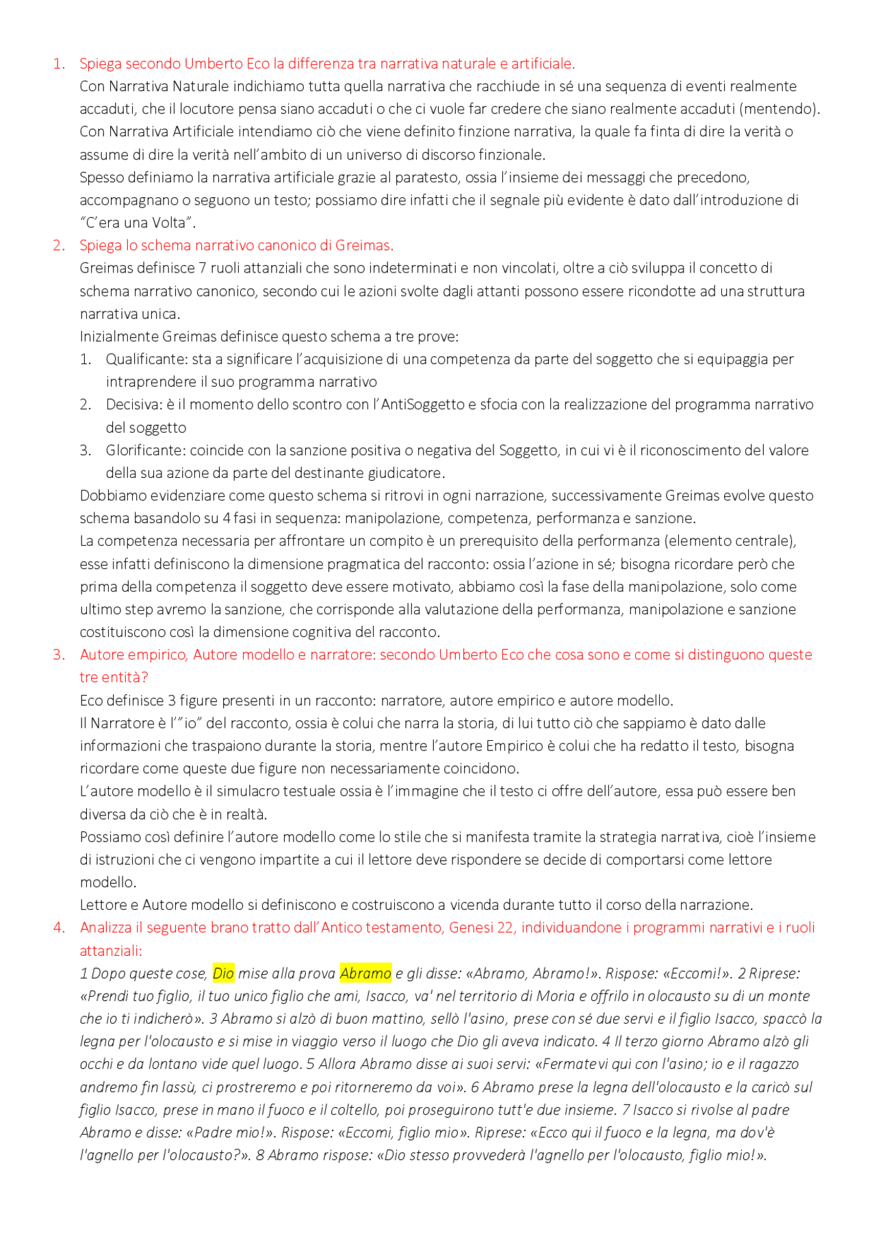 Domande Esame Di Semiotica Docsity