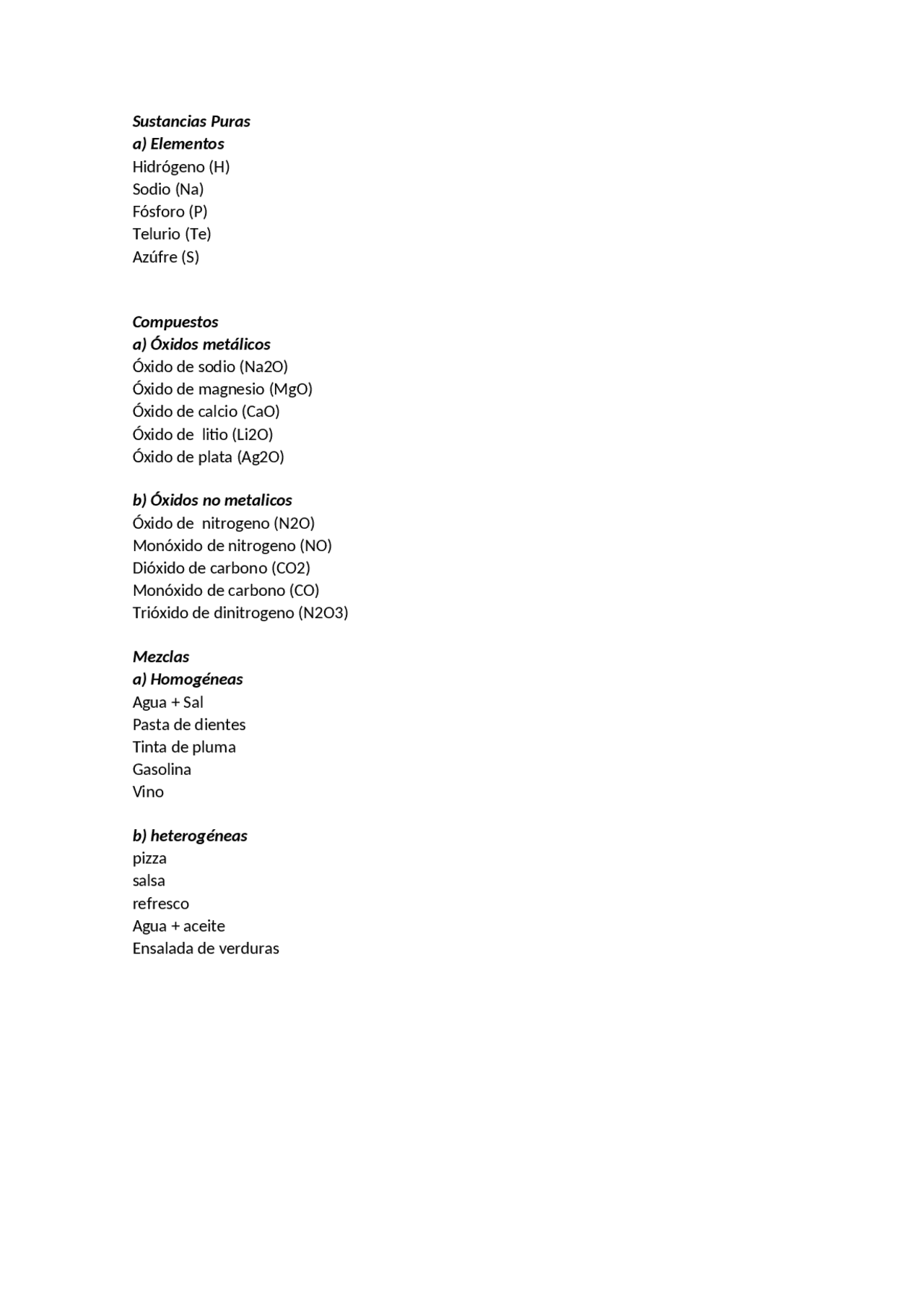 Sustancias Y Mezclas Docsity