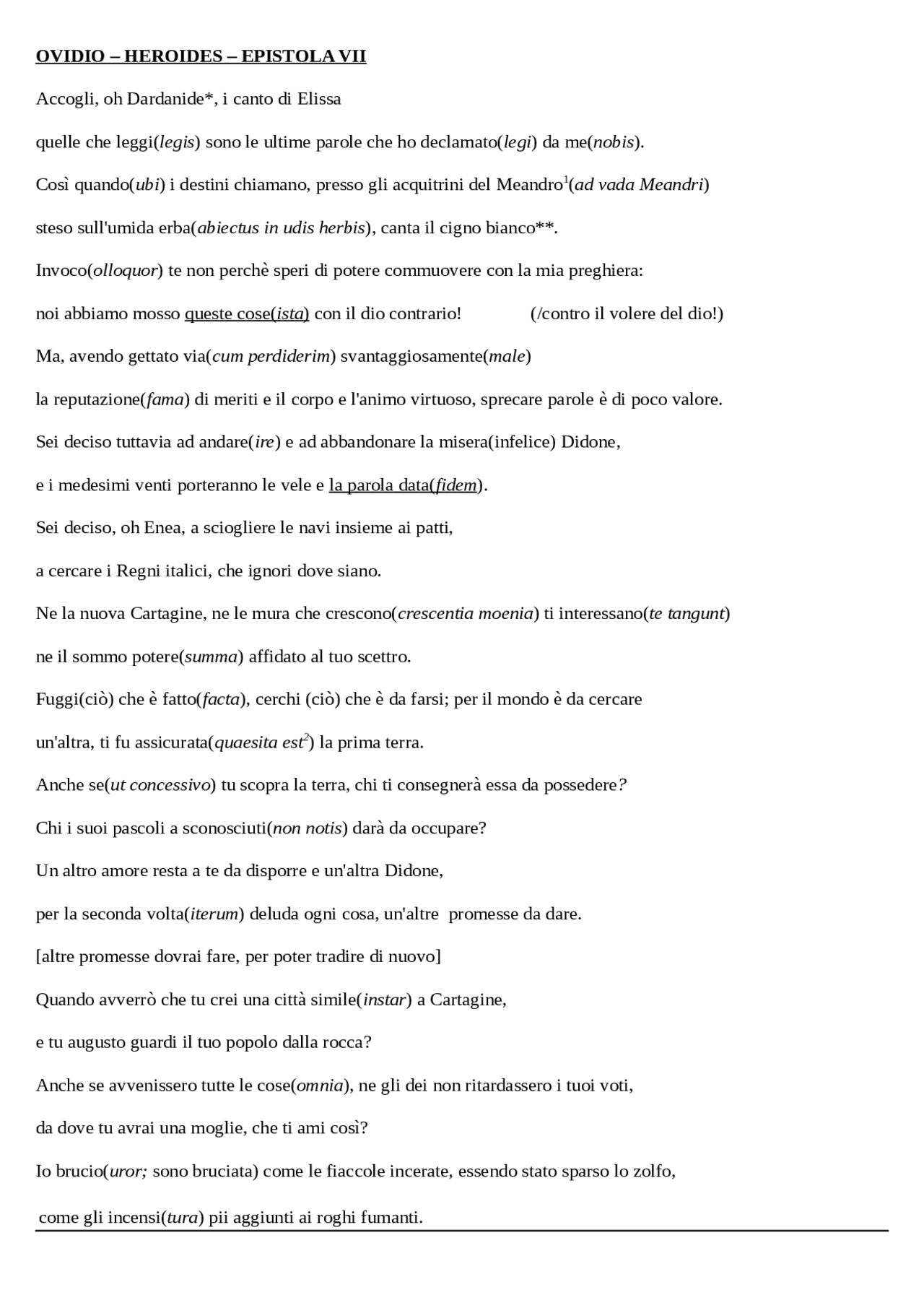 Ovidio Heroides epistola VII traduzione | Appunti di Lingua Latina ...