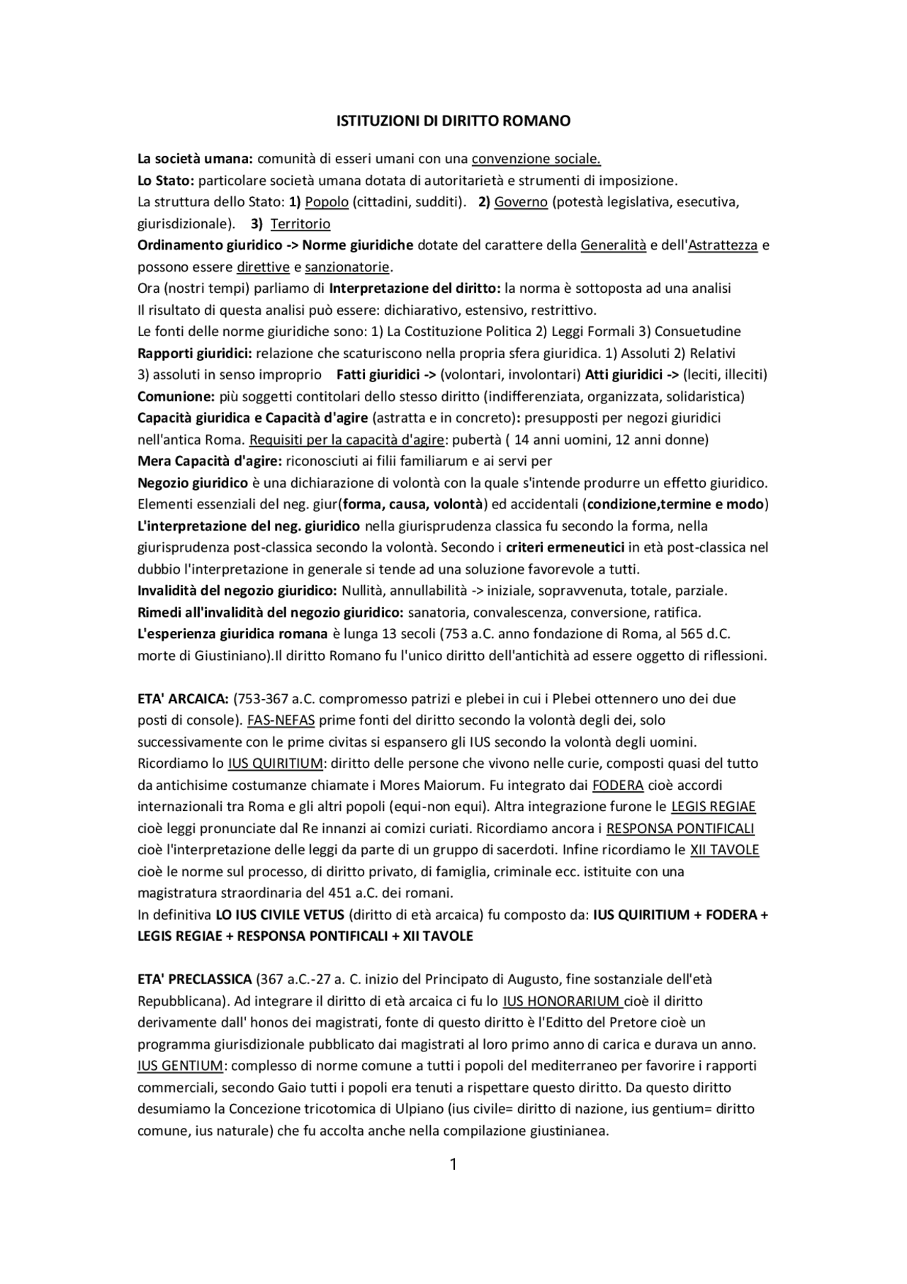 Istituzioni Diritto Romano Docsity