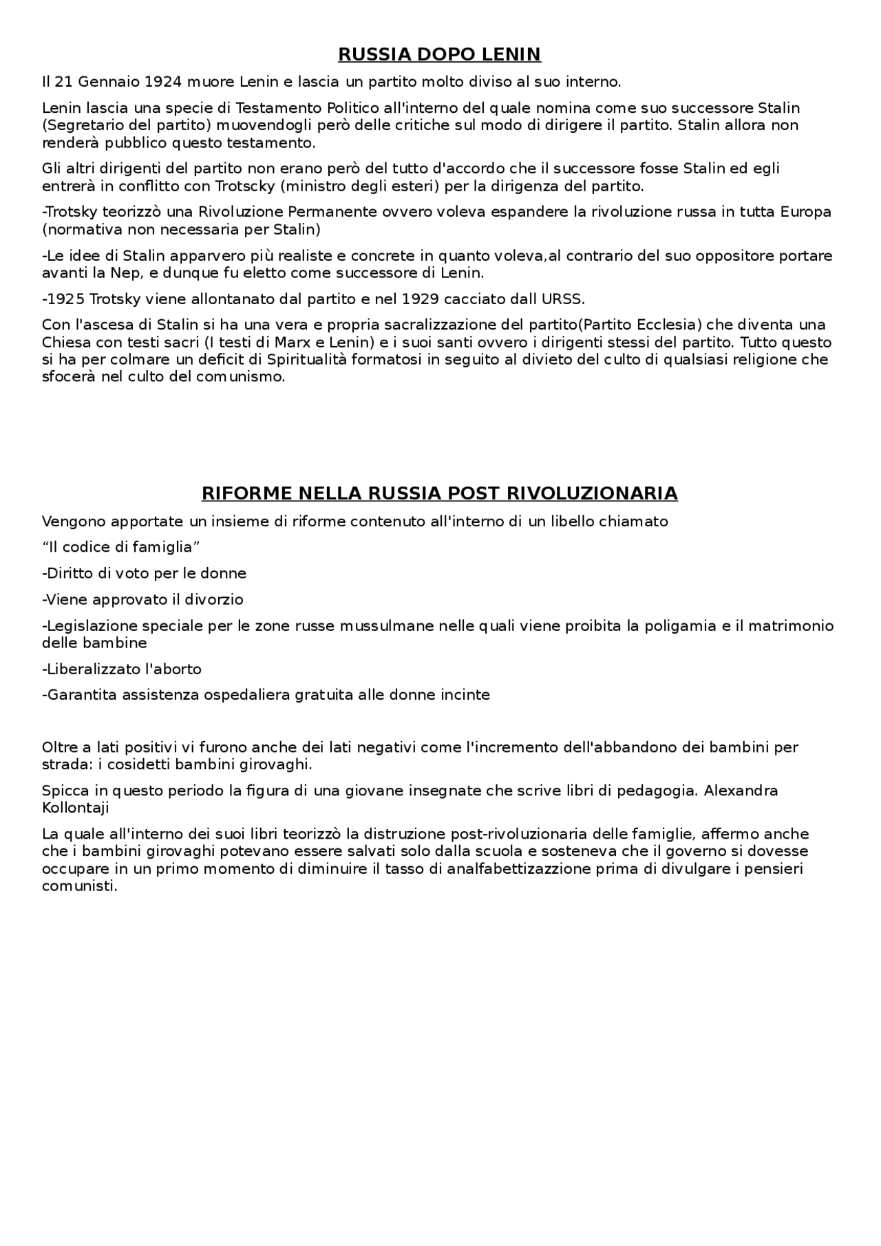 Prima Parte Dopo Guerra Docsity