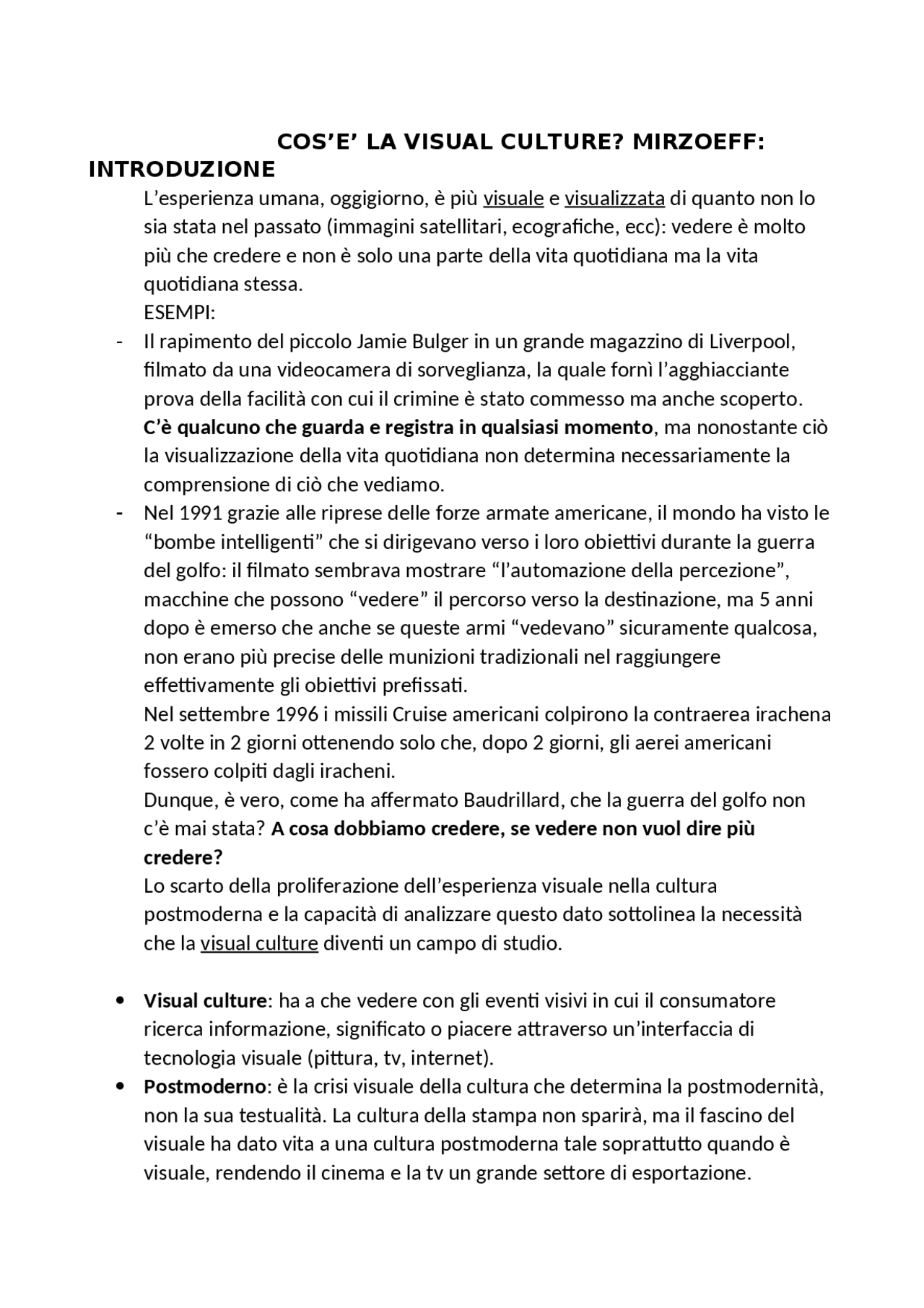 Introduzione Alla Cultura Visuale Docsity