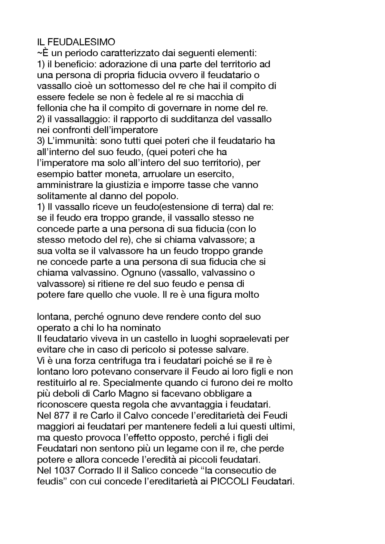 I Tempi Del Feudalesimo Docsity
