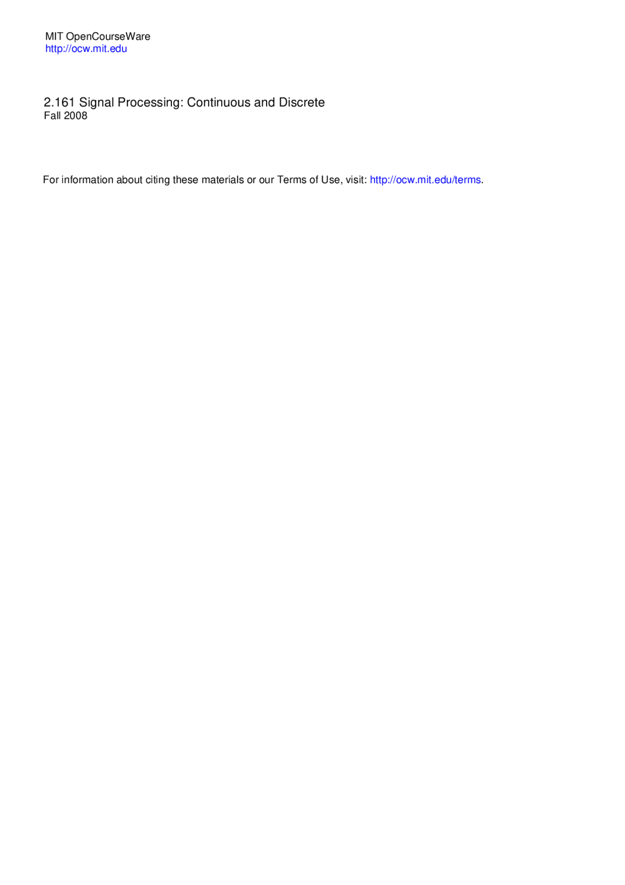Signal Processing Continuous And Discrete Problems Quiz 1 Docsity