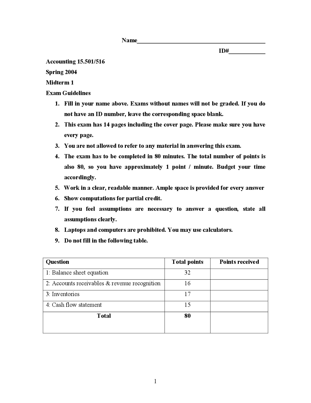 Introduction To Financial And Managerial Accounting Midterm Exam