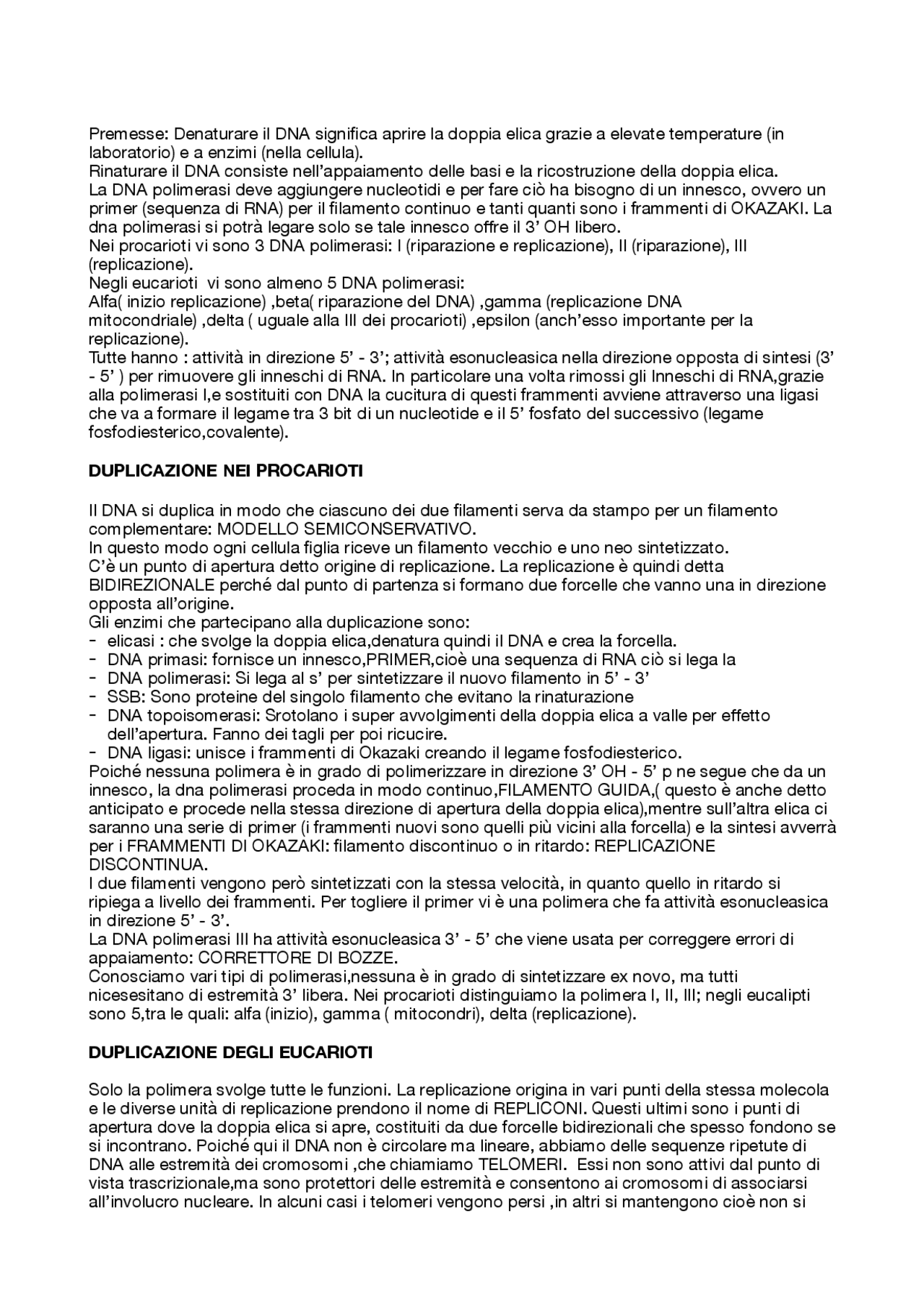 Appunti Di Biologia Docsity
