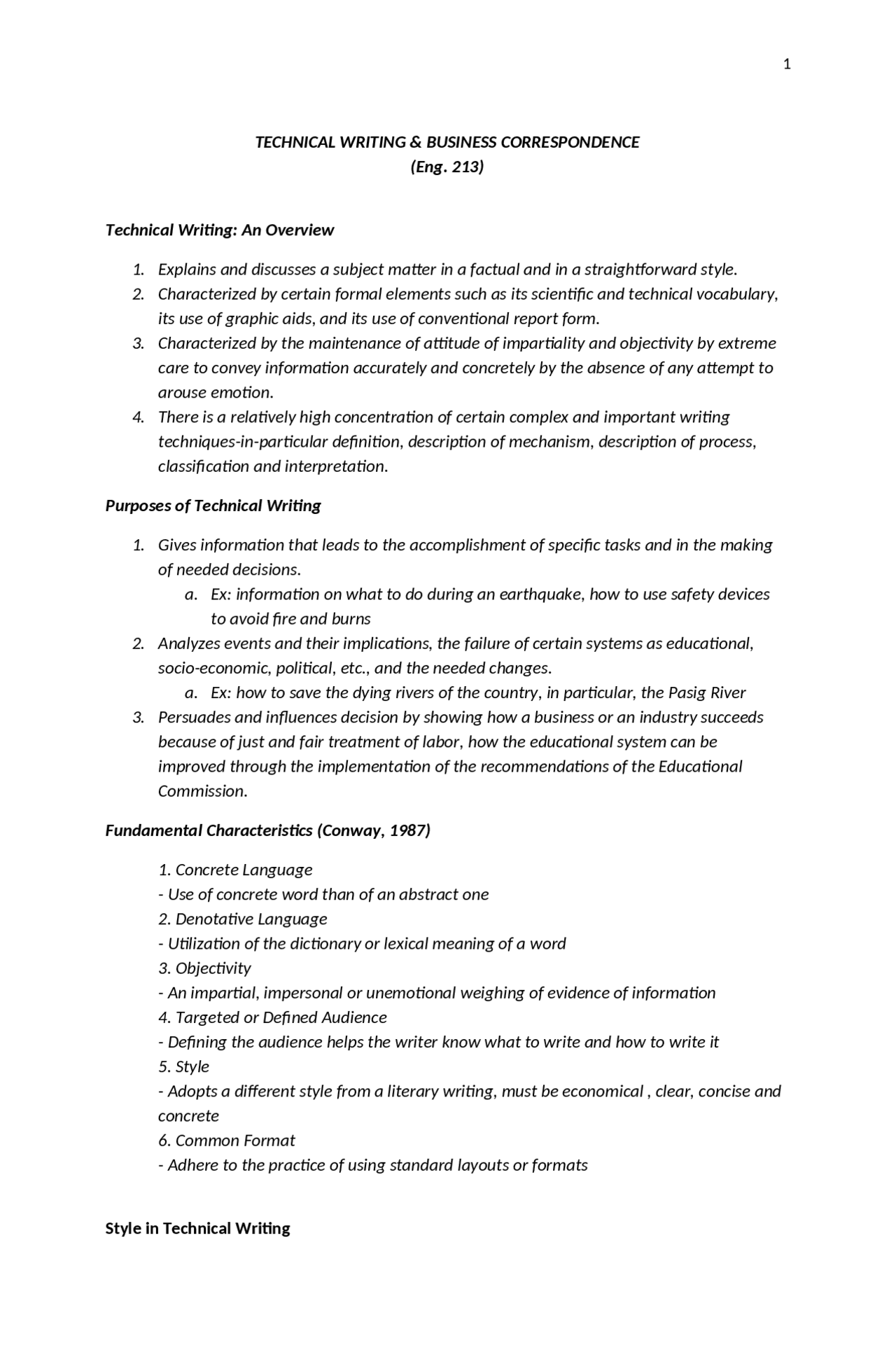 Technical Writing and Business Correspondence | Essays (university ...