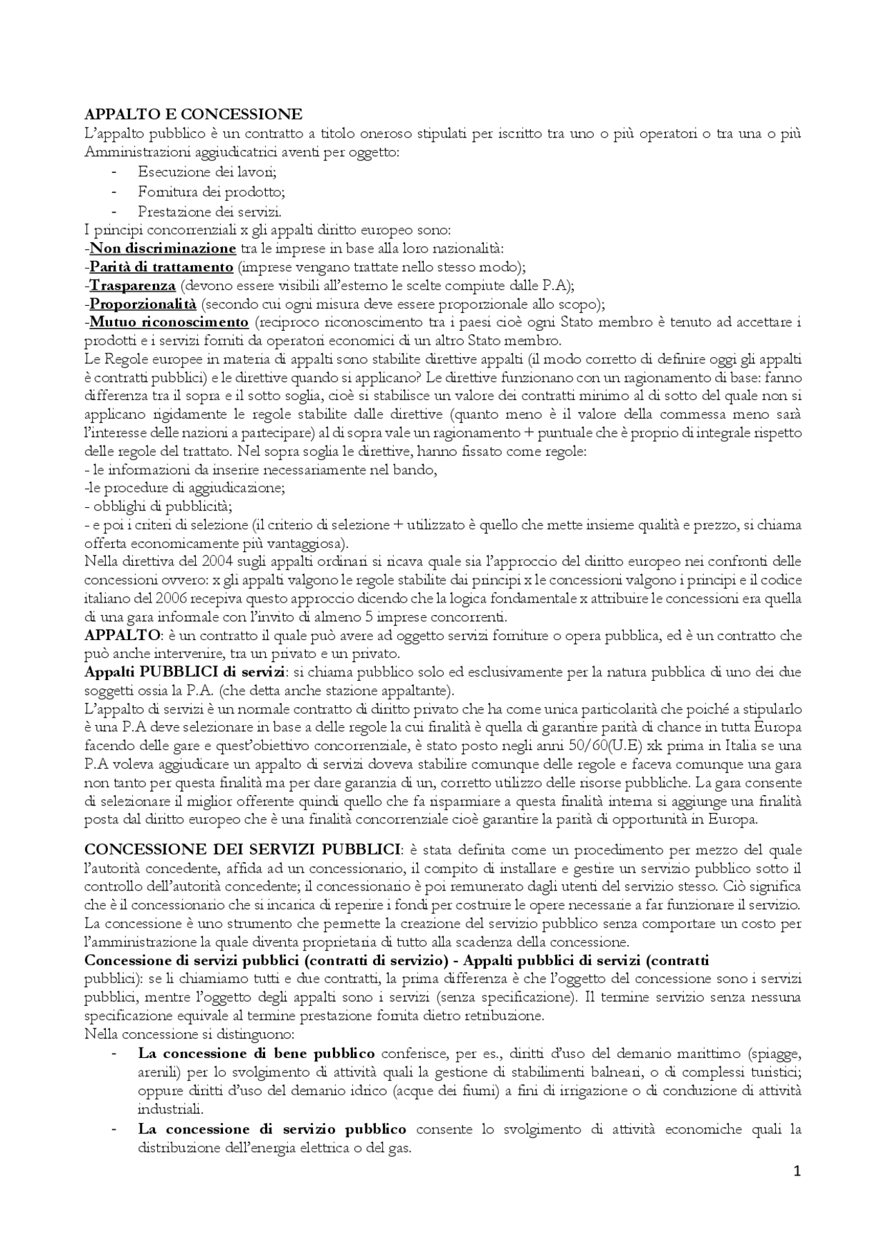 Appalto E Concessioni Docsity