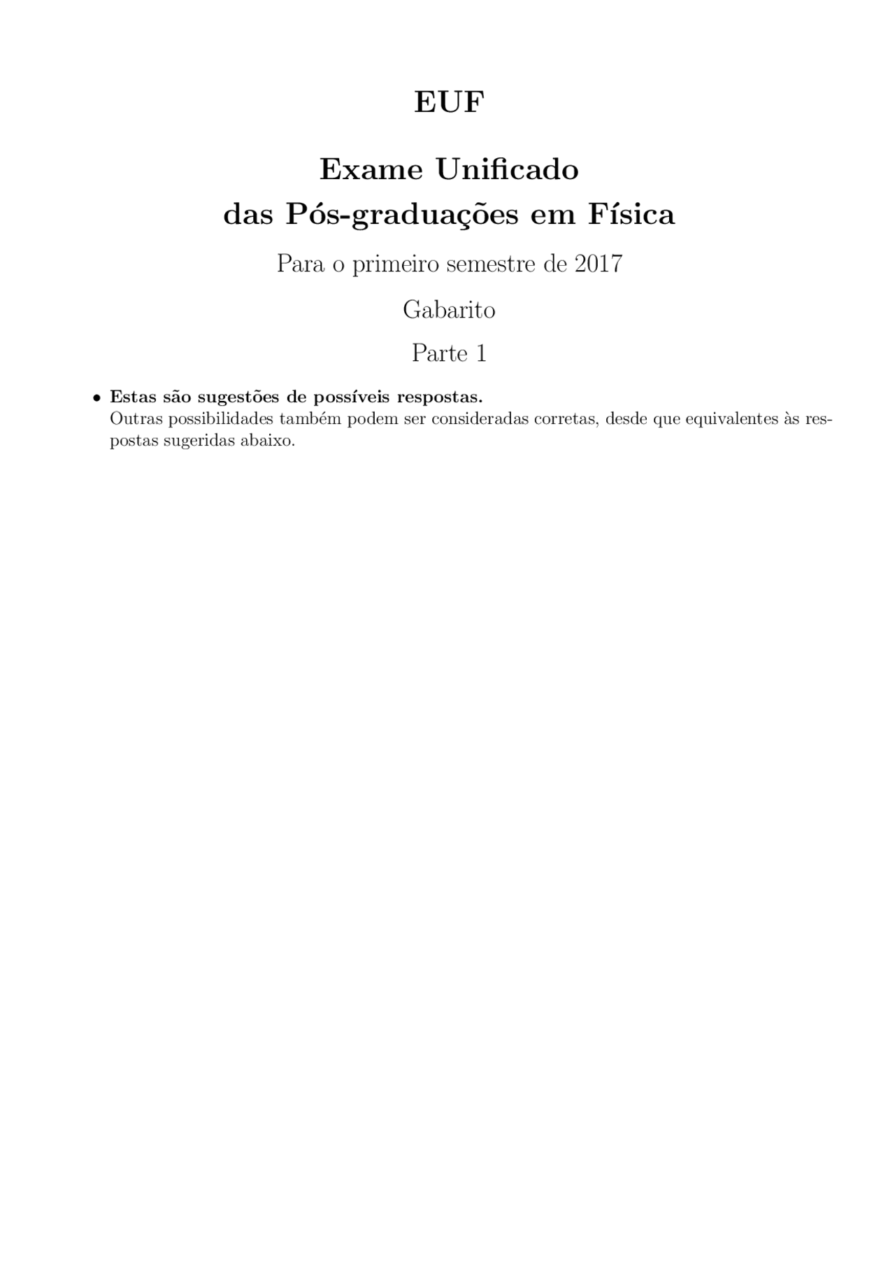 Gabarito da prova do euf de 2017-1 - Docsity