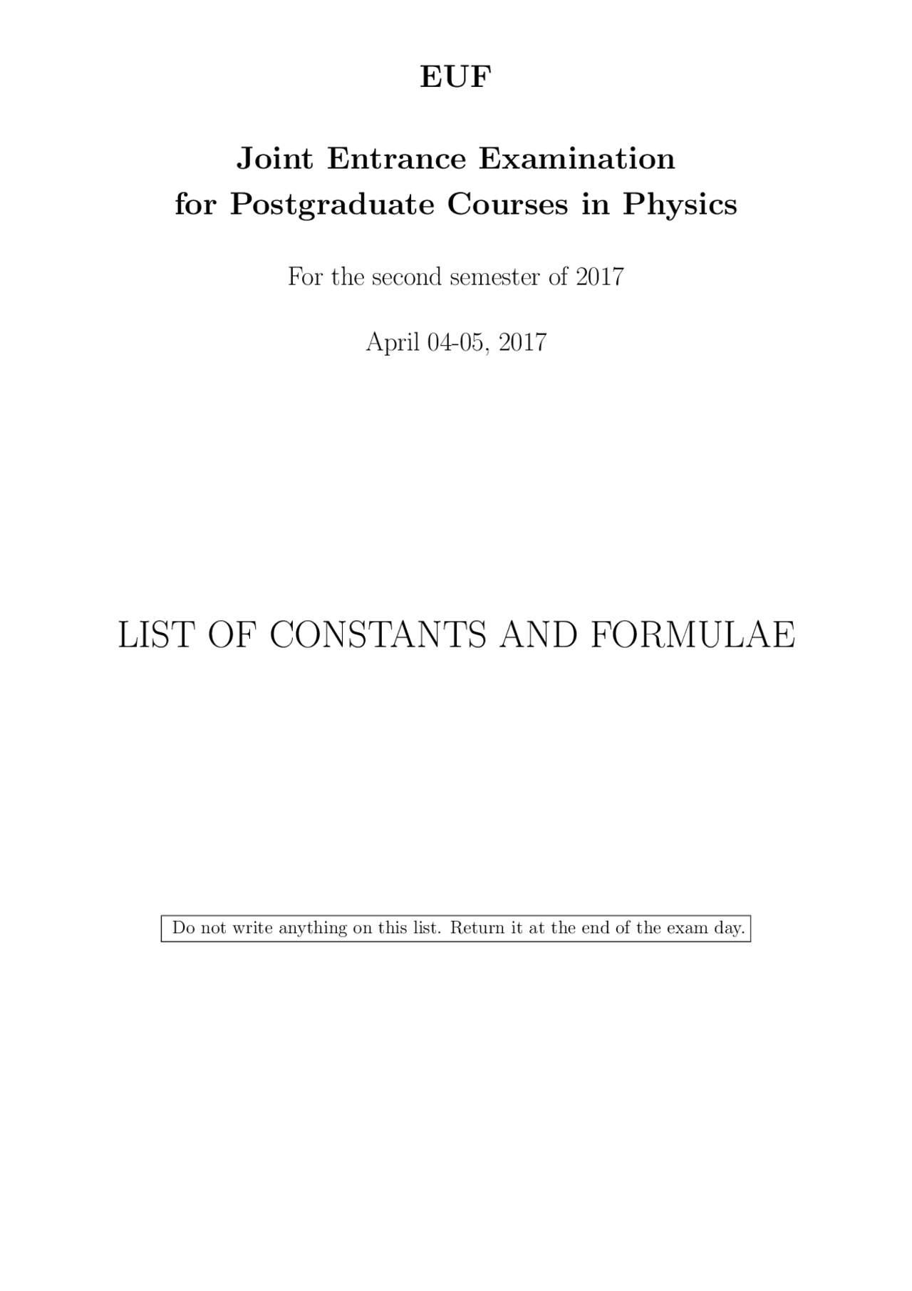 Formulário da prova do euf de 2017-2 - Docsity