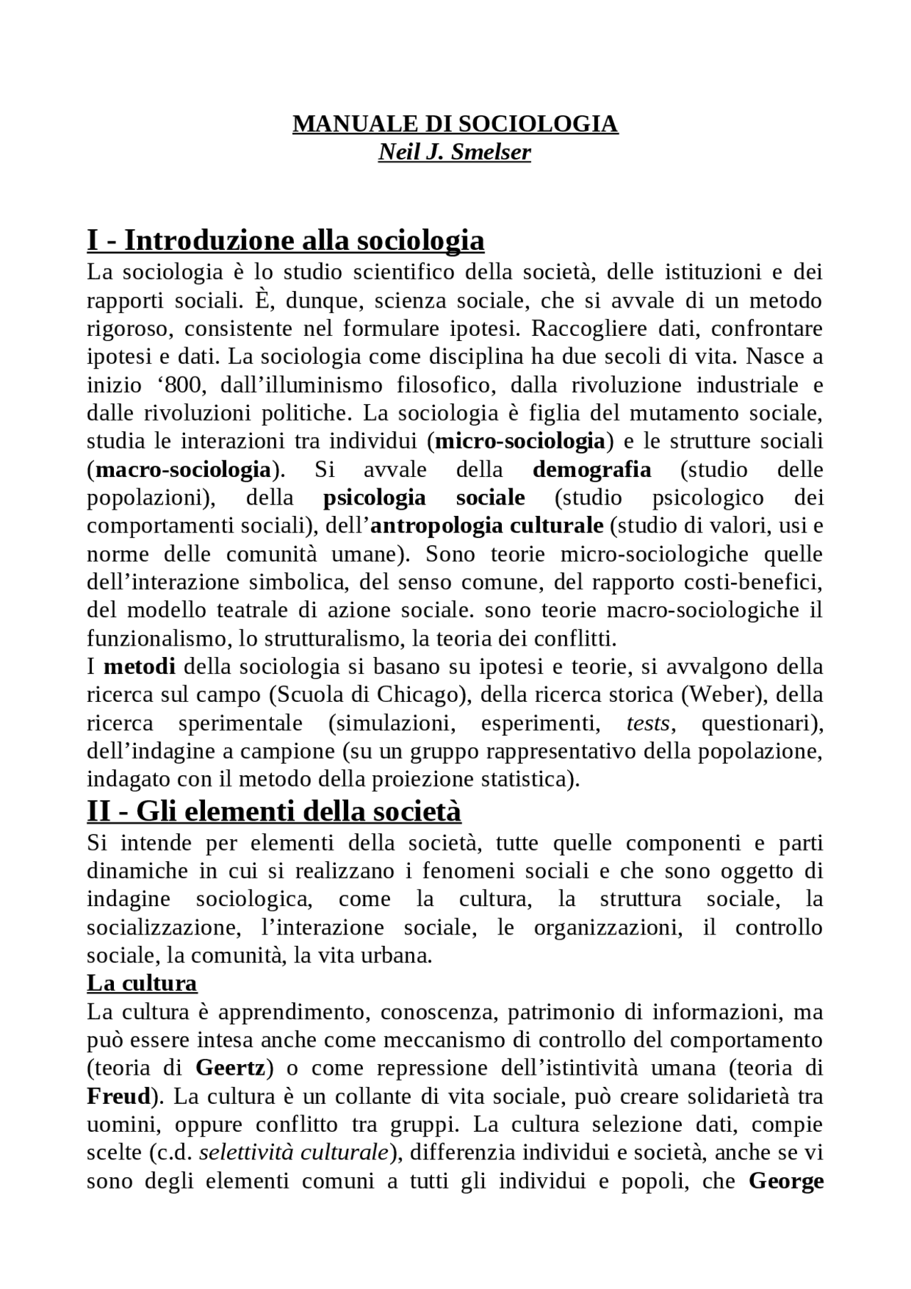 Manuale Di Sociologia Docsity