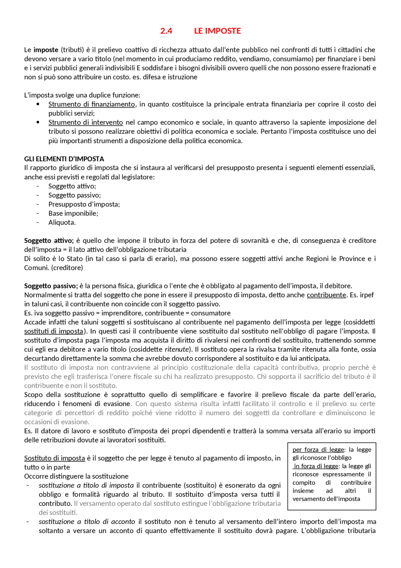 Le Imposte Principi E Definizione Docsity