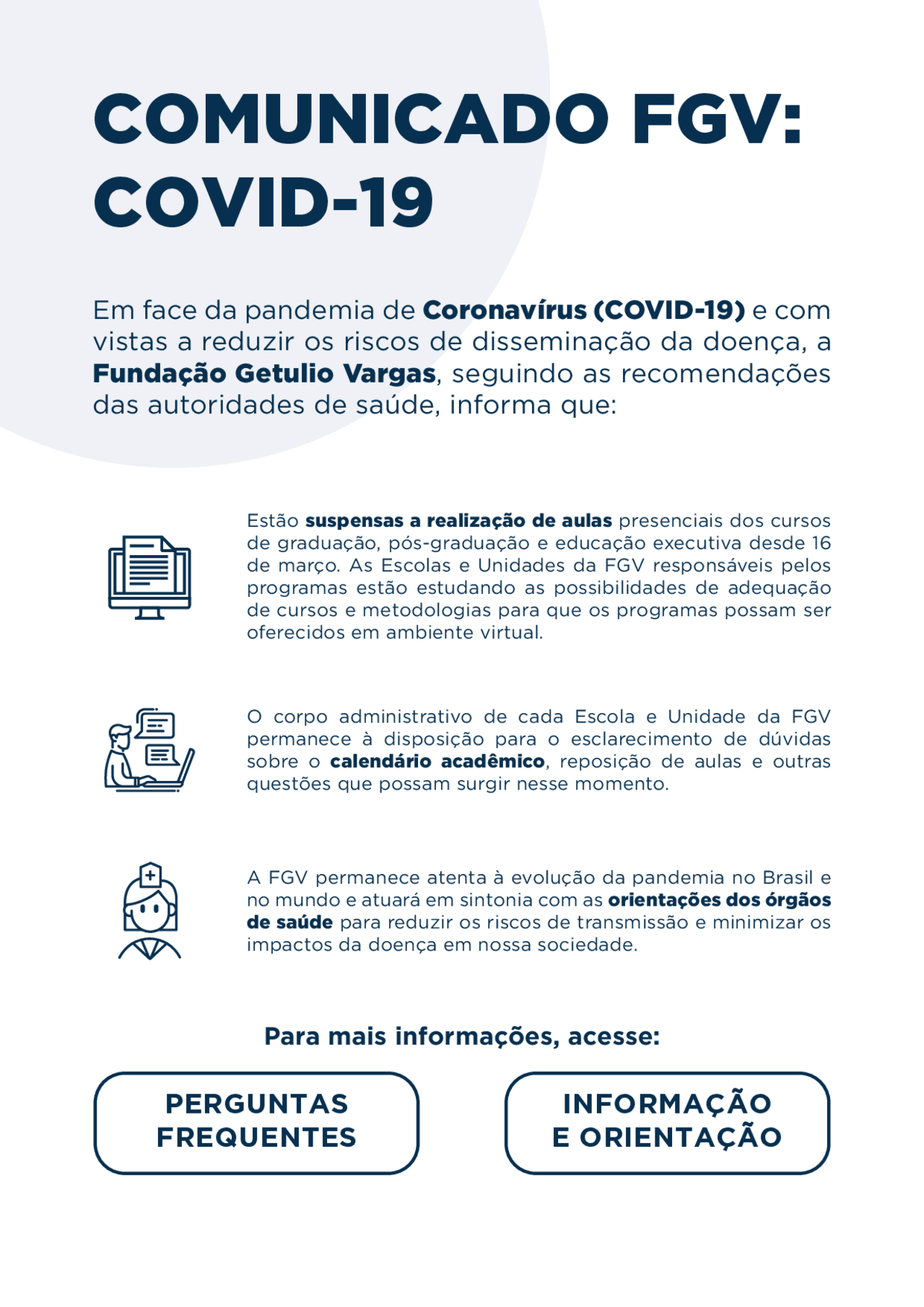 COMUNICADO FGV: COVID-19 CORONAVÍRUS - Docsity